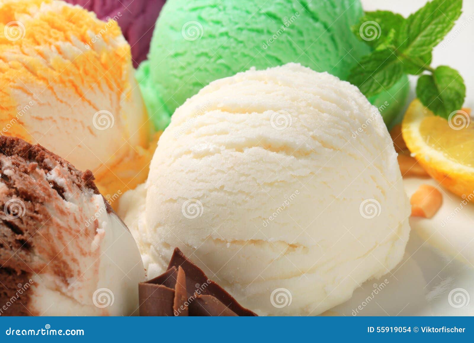 Assorted ice cream stock photo. Image of flavors, mint - 55919054