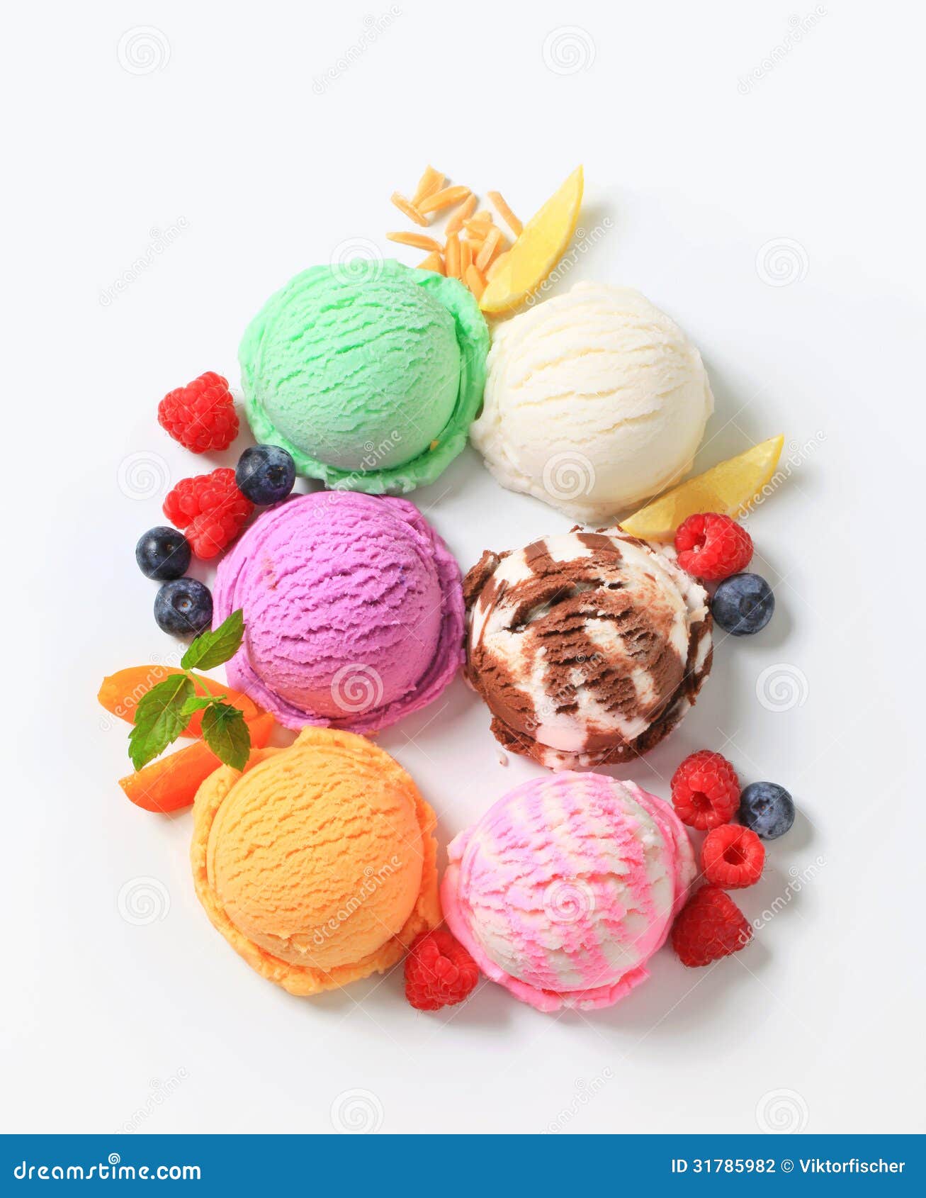 Assorted ice cream stock photo. Image of overhead, life - 31785982