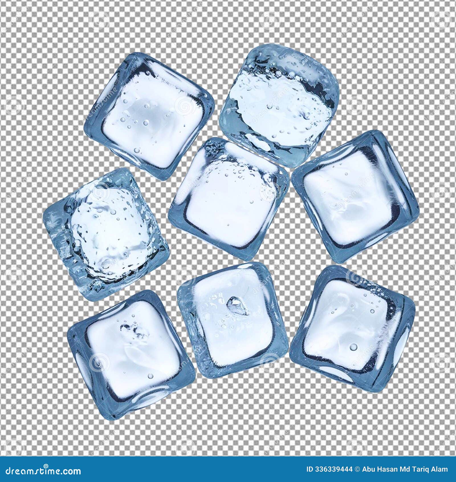 Assorted Ice Cubes on Transparent Background Stock Illustration ...