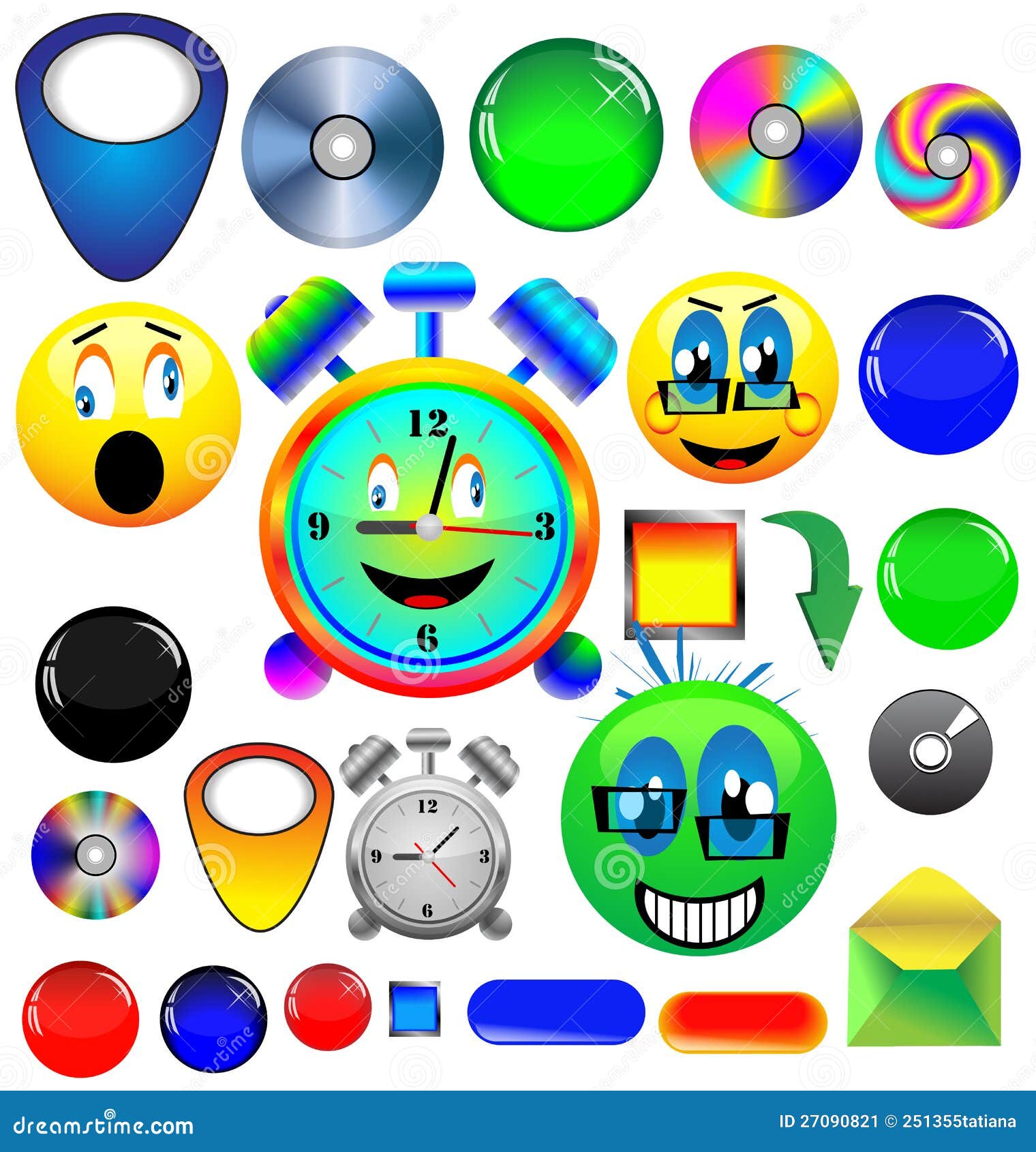 Assorted icons and buttons stock illustration. Illustration of dvdrom ...