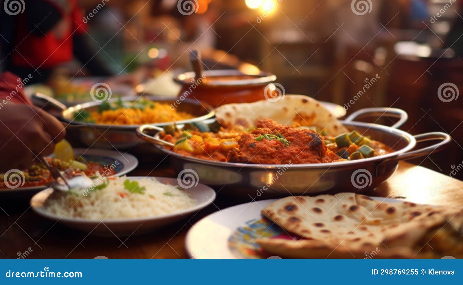 Assorted Indian Food on Restaurant Table. Indian Cuisine Stock Image ...