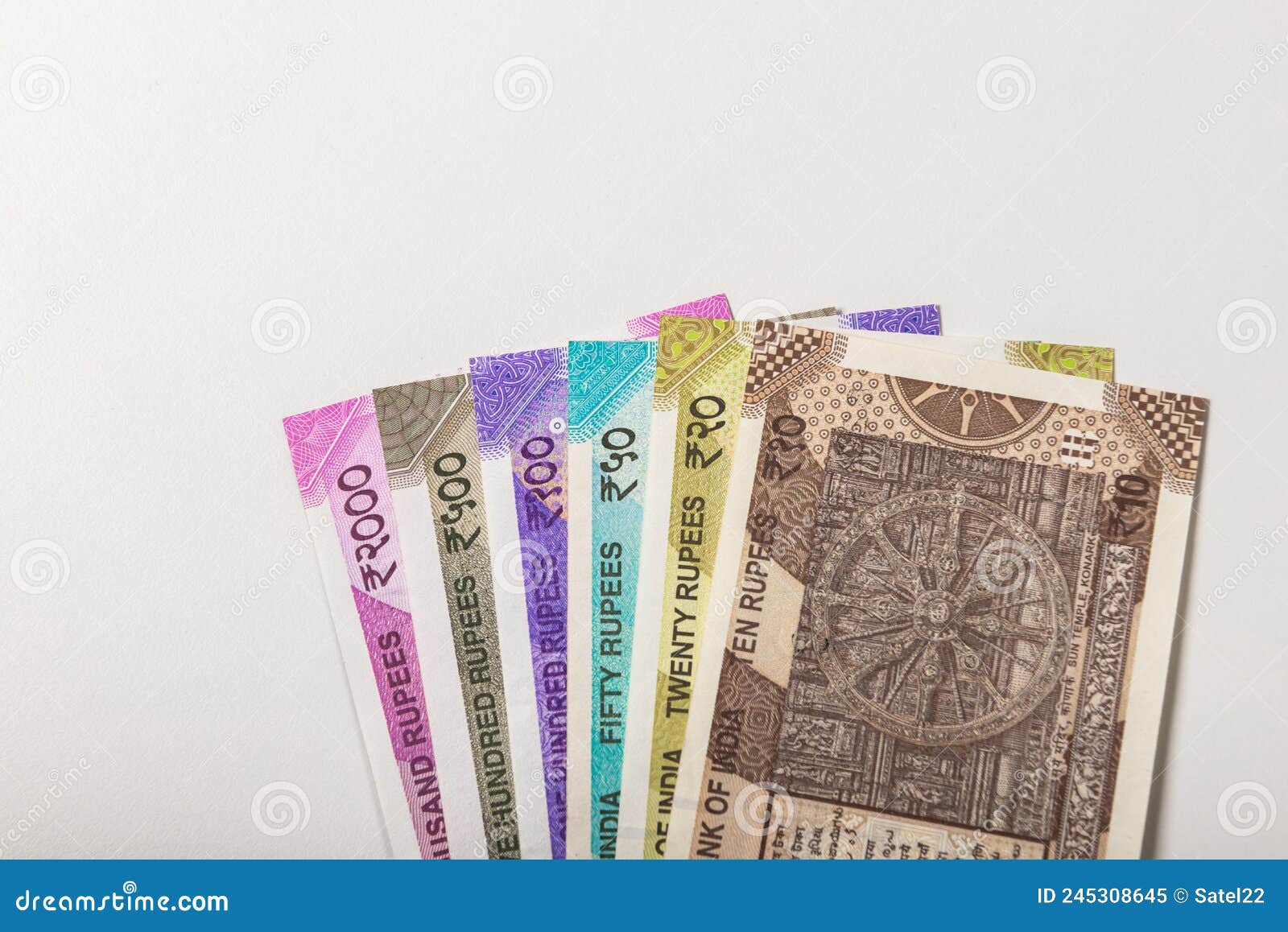 Assorted Indian Rupee Currency Notes. Stock Image - Image of ...