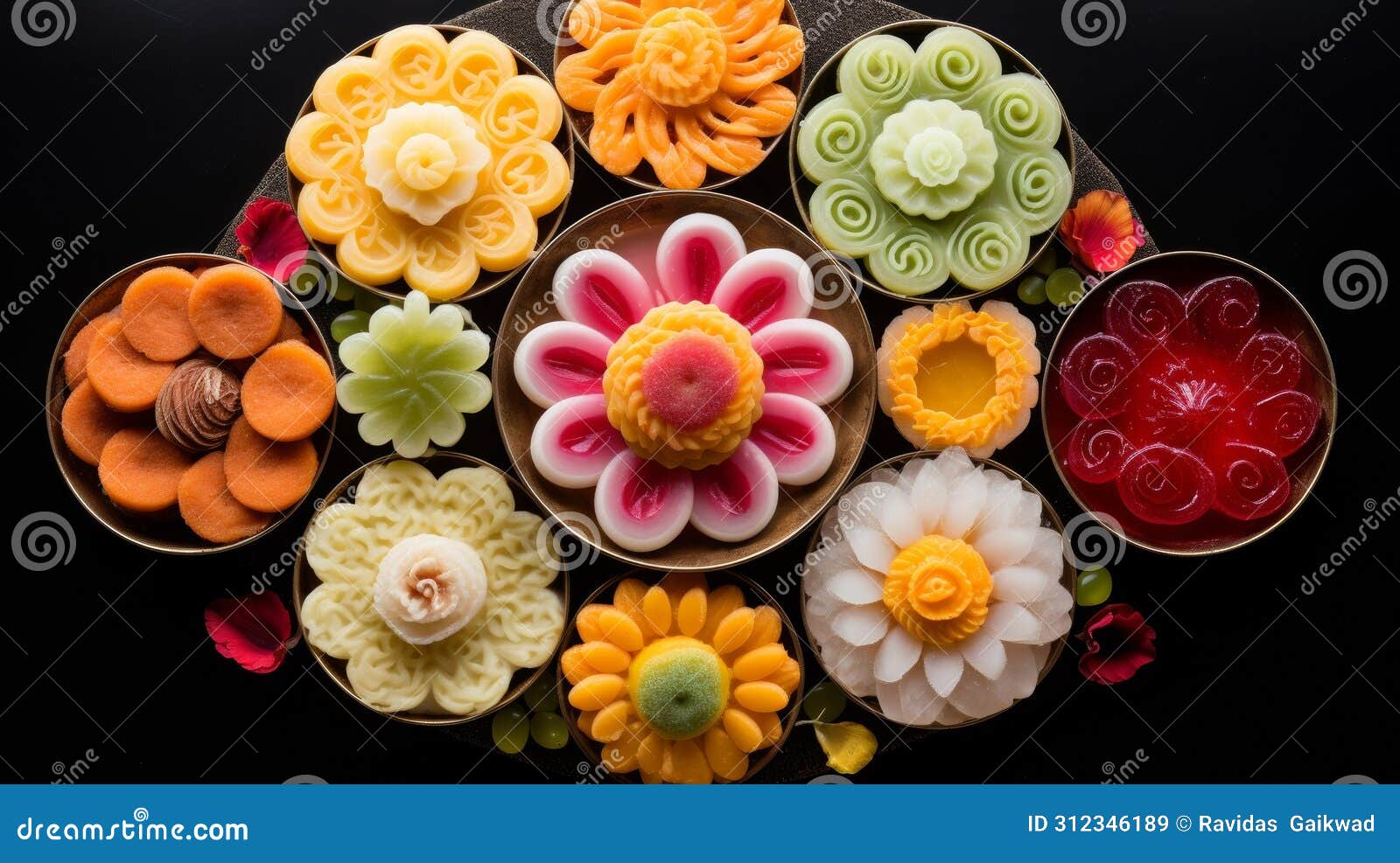 Assorted Indian Sweets Arranged In Perfect Symmetry Stock Image ...