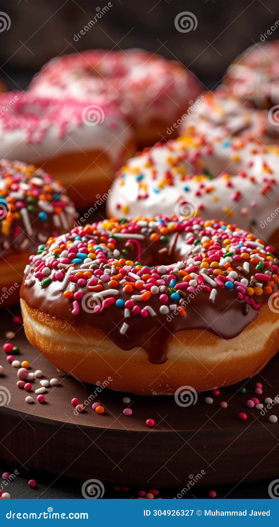 Assorted Indulgence a Tempting Display of Sweet and Glazed Donuts Stock ...