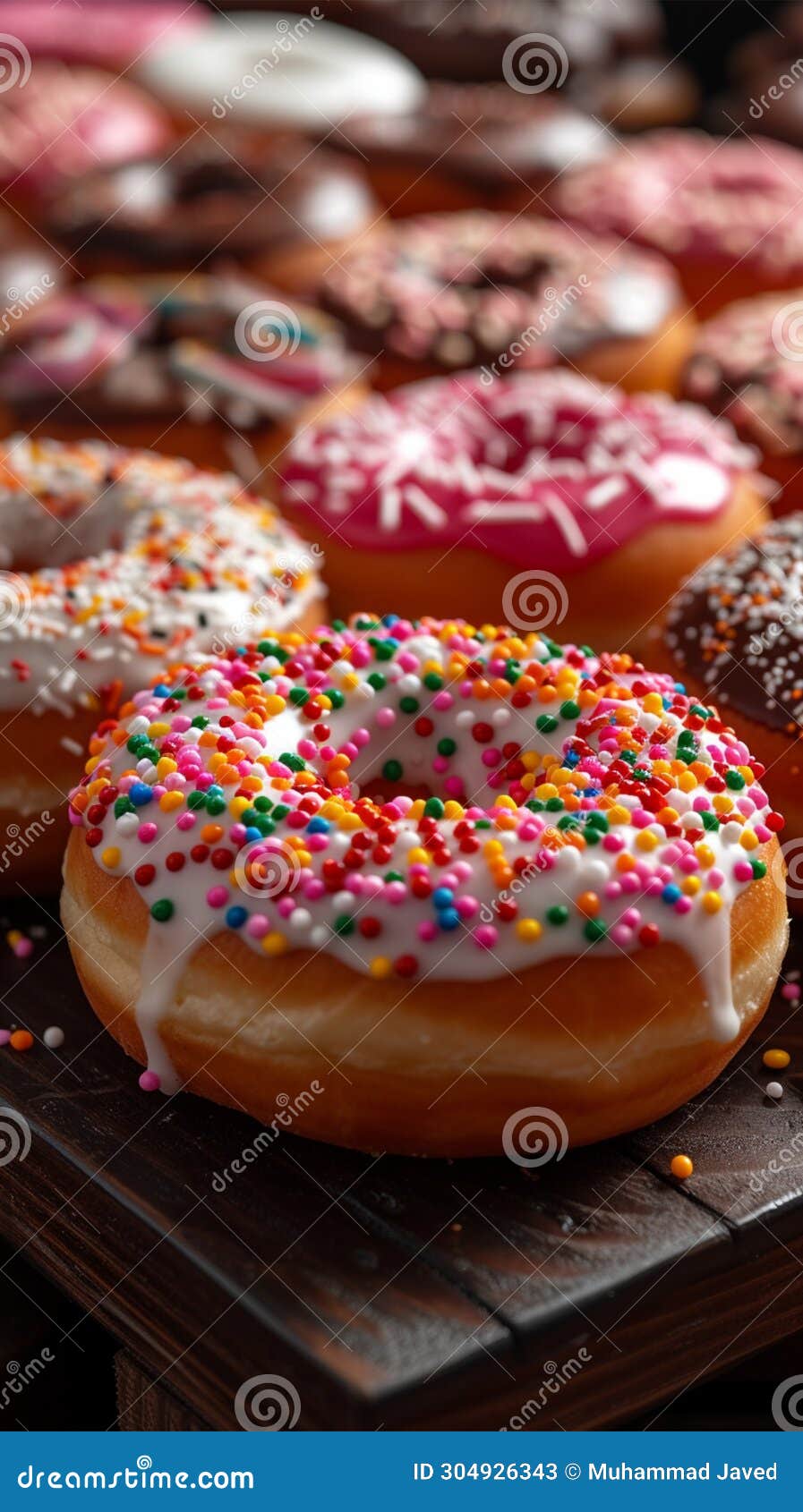 Assorted Indulgence a Tempting Display of Sweet and Glazed Donuts Stock ...