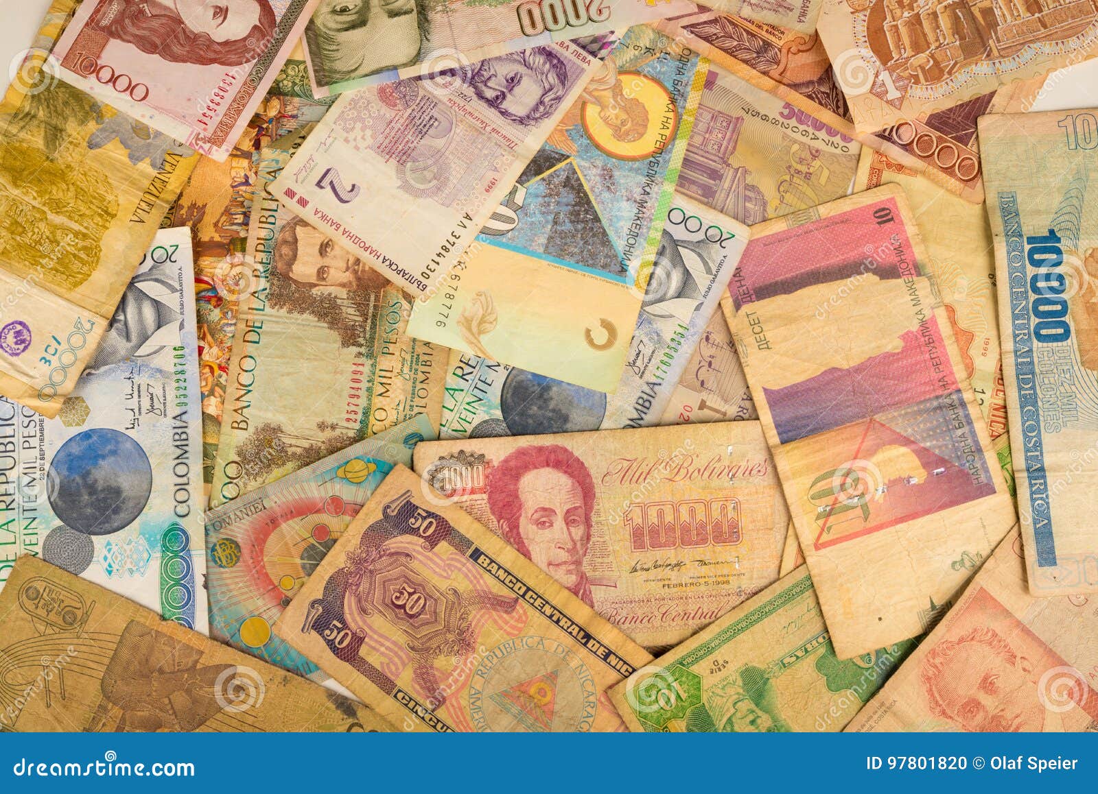 Assorted International Banknotes Stock Photo - Image of item, variation ...
