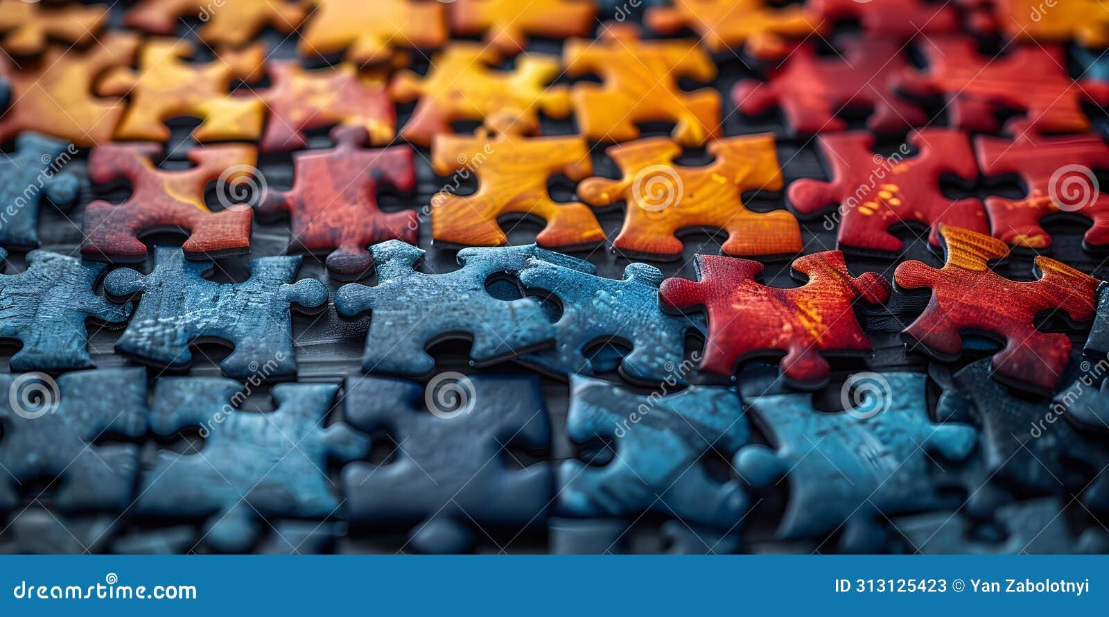 Assorted Jigsaw Puzzle Pieces in Various Shapes and Colors Representing ...