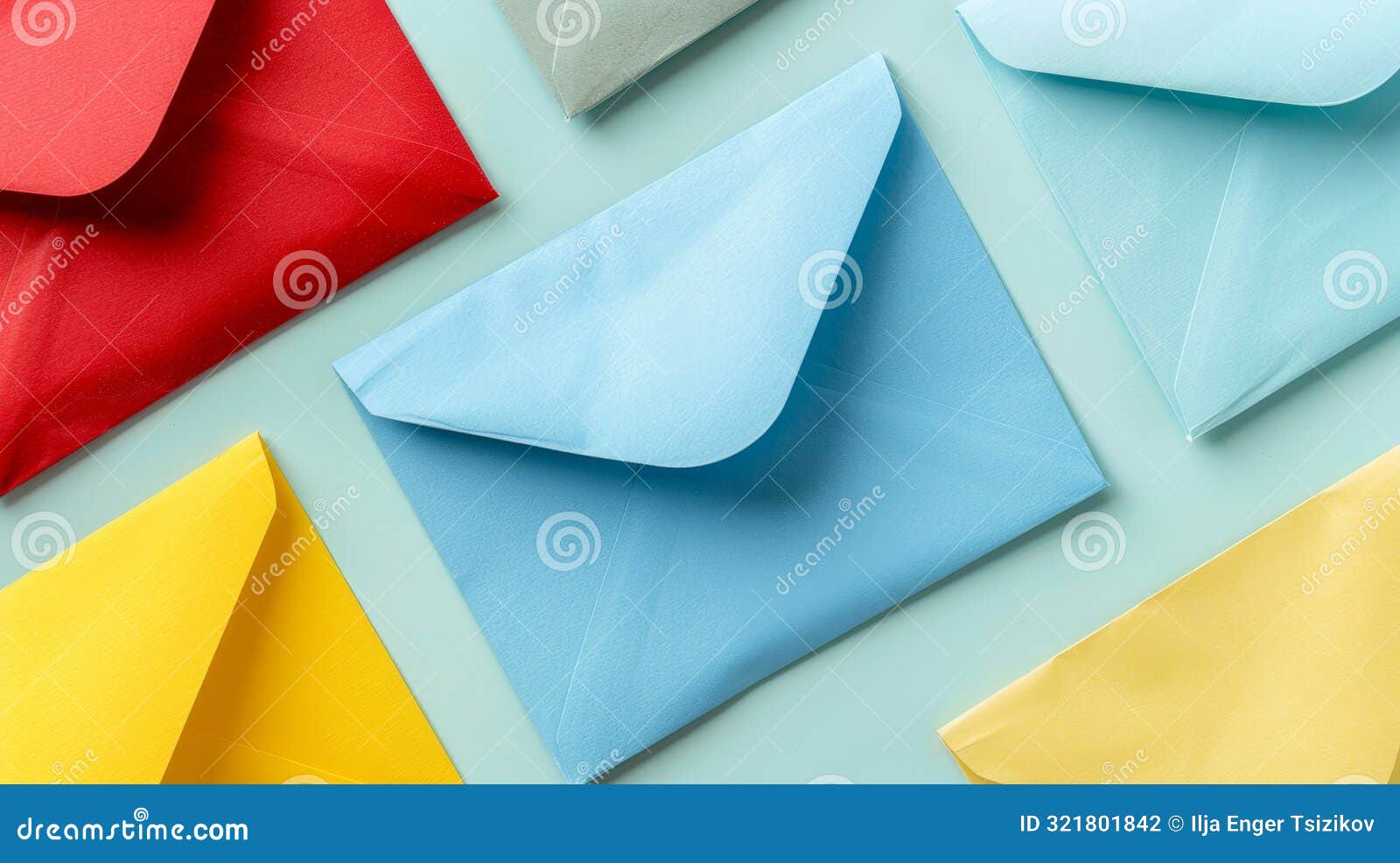 Assorted Levitating Colorful Paper Envelopes on Gradient Background ...