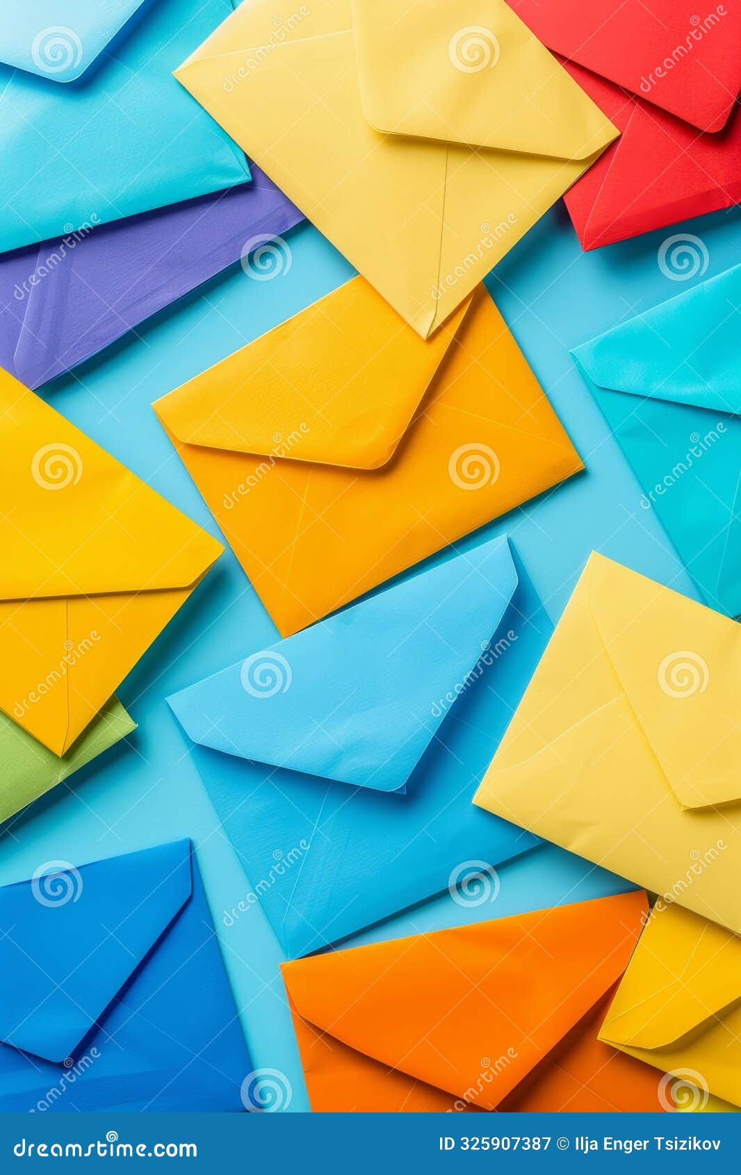 Assorted Levitating Colorful Paper Envelopes On Gradient Background ...