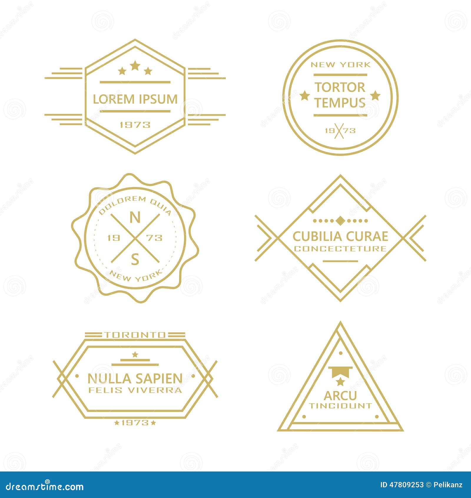 Assorted Line Vintage Retro Badges and Labels Collection Stock Vector ...