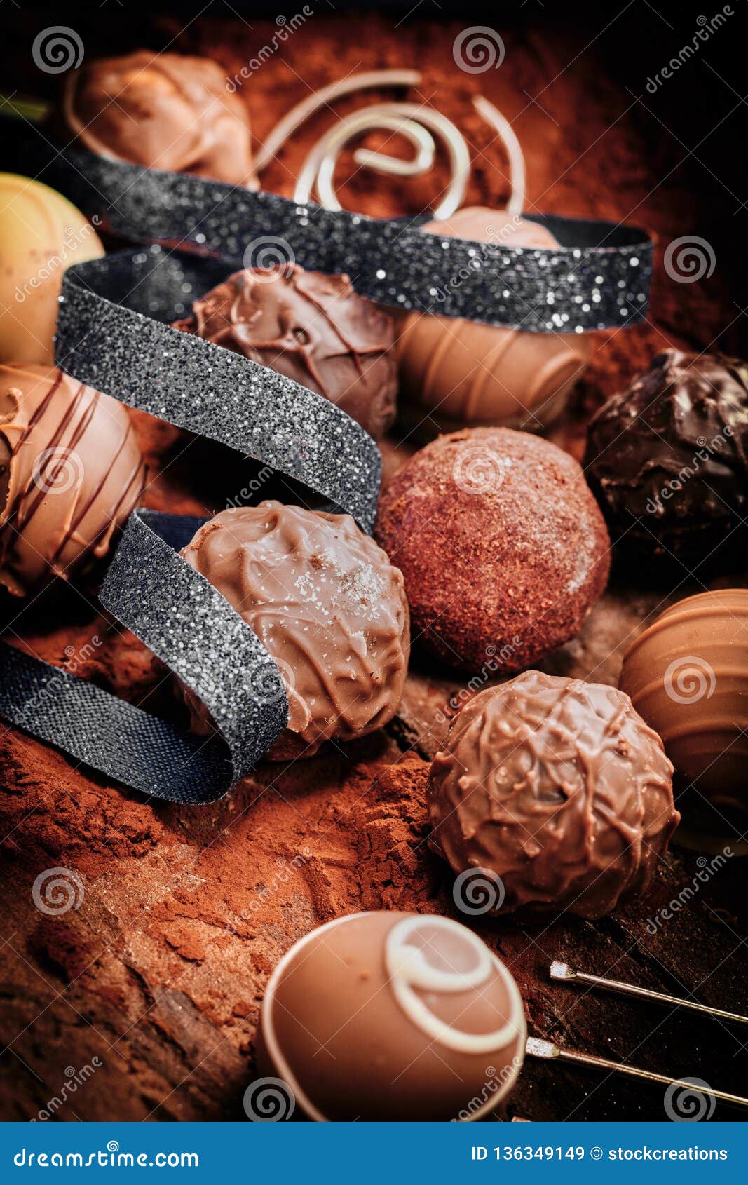 Assorted Luxury Handmade Chocolate Bonbons Stock Image Image Of T