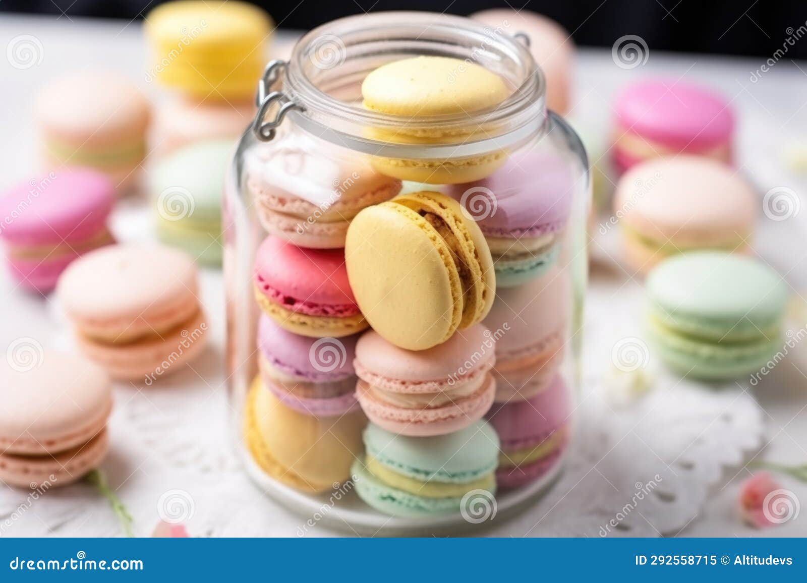 Assorted Macarons in a Glass Jar Stock Image - Image of generative ...