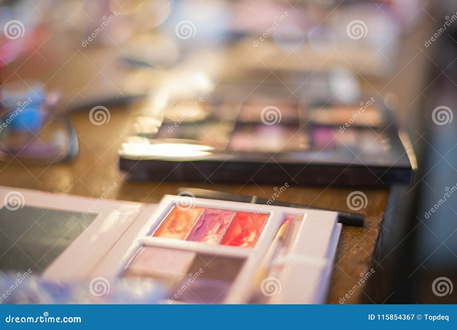 Assorted Makeup Products Macro Stock Image - Image of colorful, powder ...