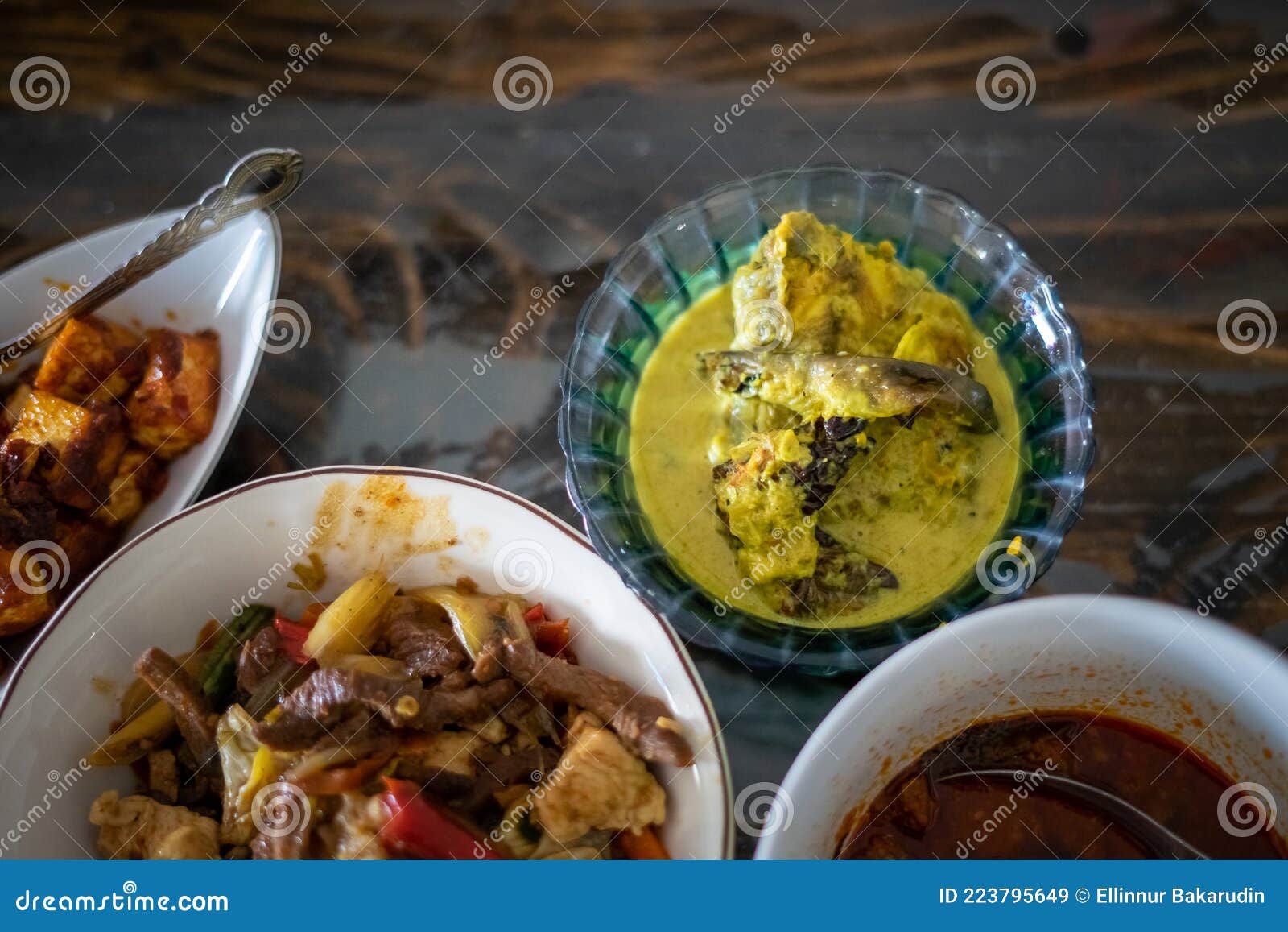 Assorted Malay Dishes Served on the Table. Staple Menu for Lunch and ...