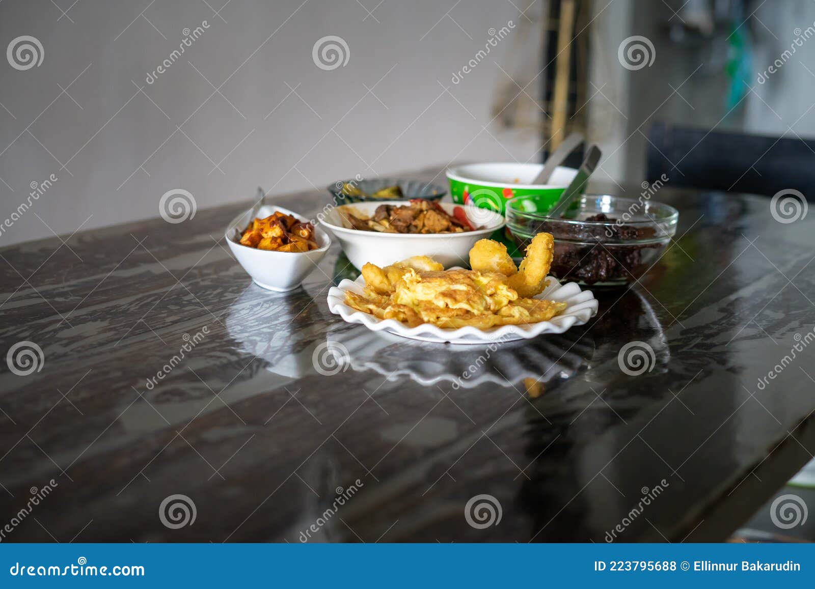 Assorted Malay Dishes Served on the Table. Staple Menu for Lunch and ...