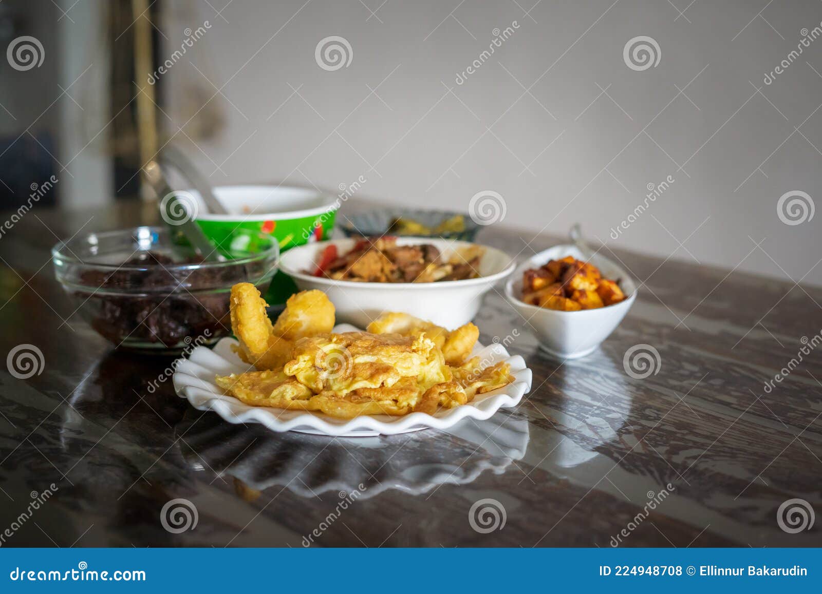 Assorted Malay Dishes Served on the Table. Staple Menu for Lunch and ...