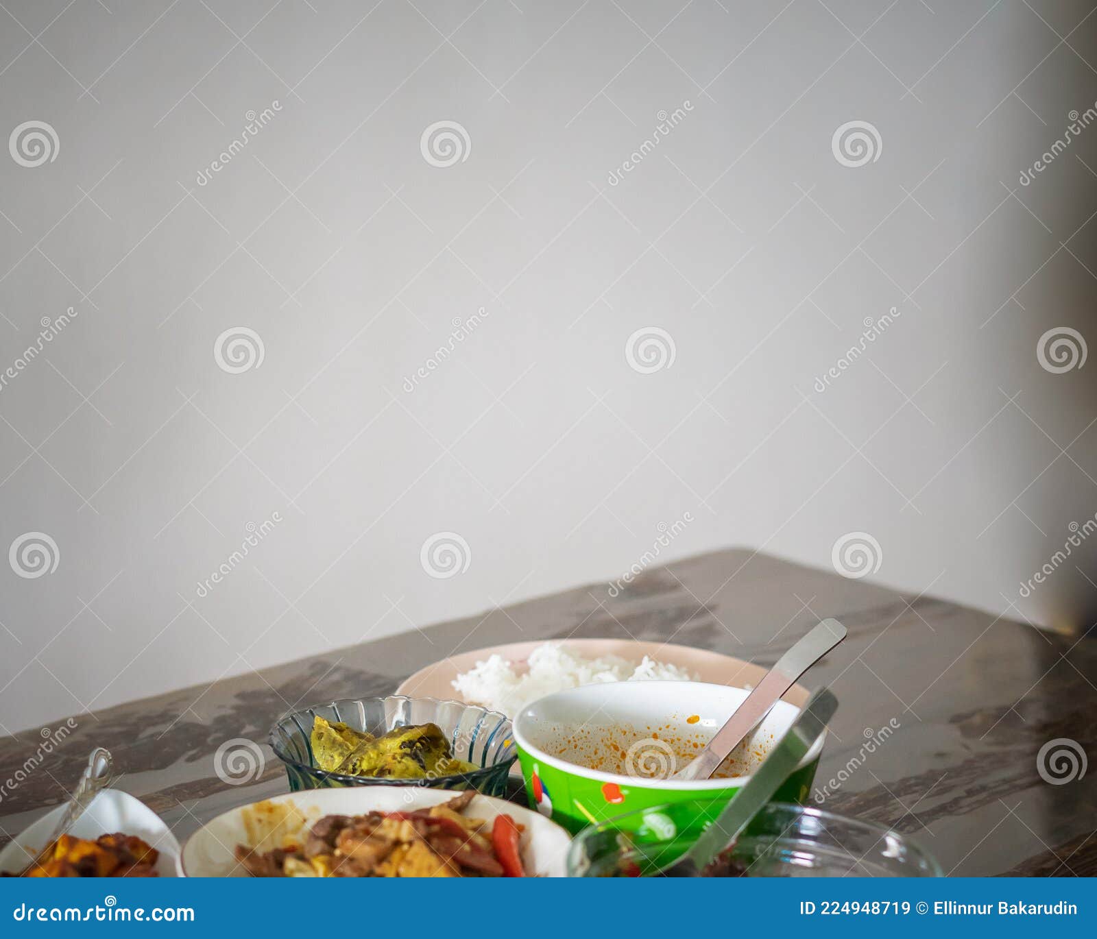 Assorted Malay Dishes Served on the Table. Staple Menu for Lunch and ...