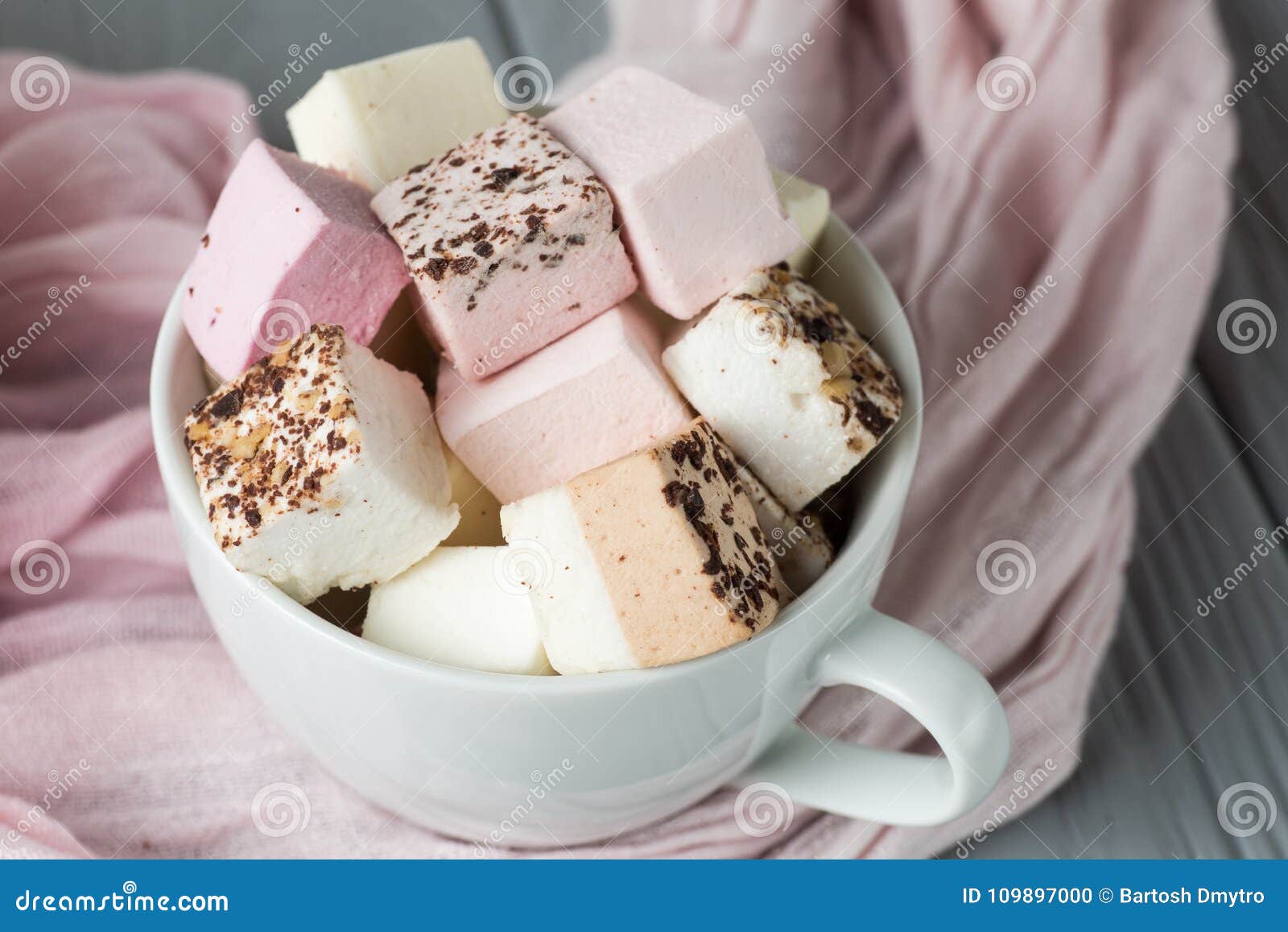 Assorted Marshmallow on a Gray Table Stock Photo - Image of flavored ...