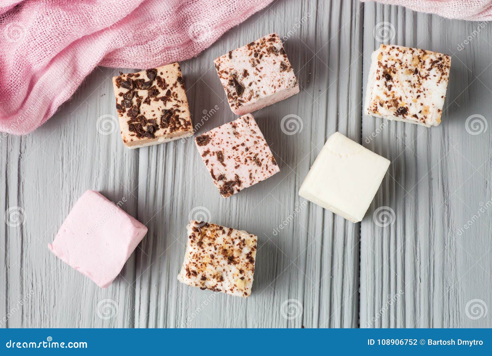 Assorted Marshmallow on a Gray Table Stock Photo - Image of flavored ...