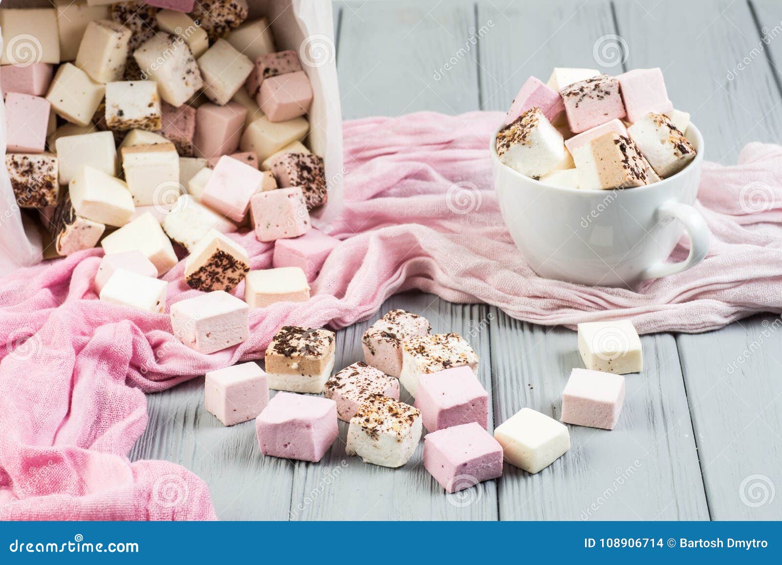 Assorted Marshmallow on a Gray Table Stock Photo - Image of assorted ...