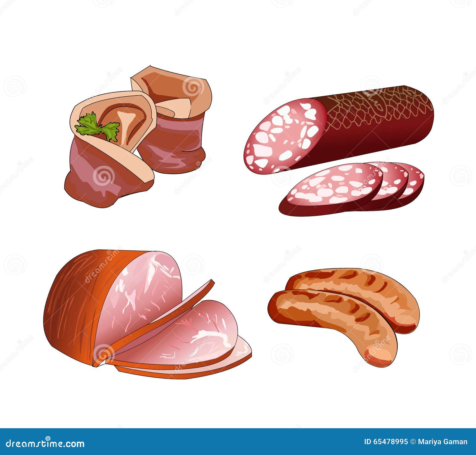 Assorted Meat. Cold Appetizer. Cutting Meat. Meat Roll with Greens ...