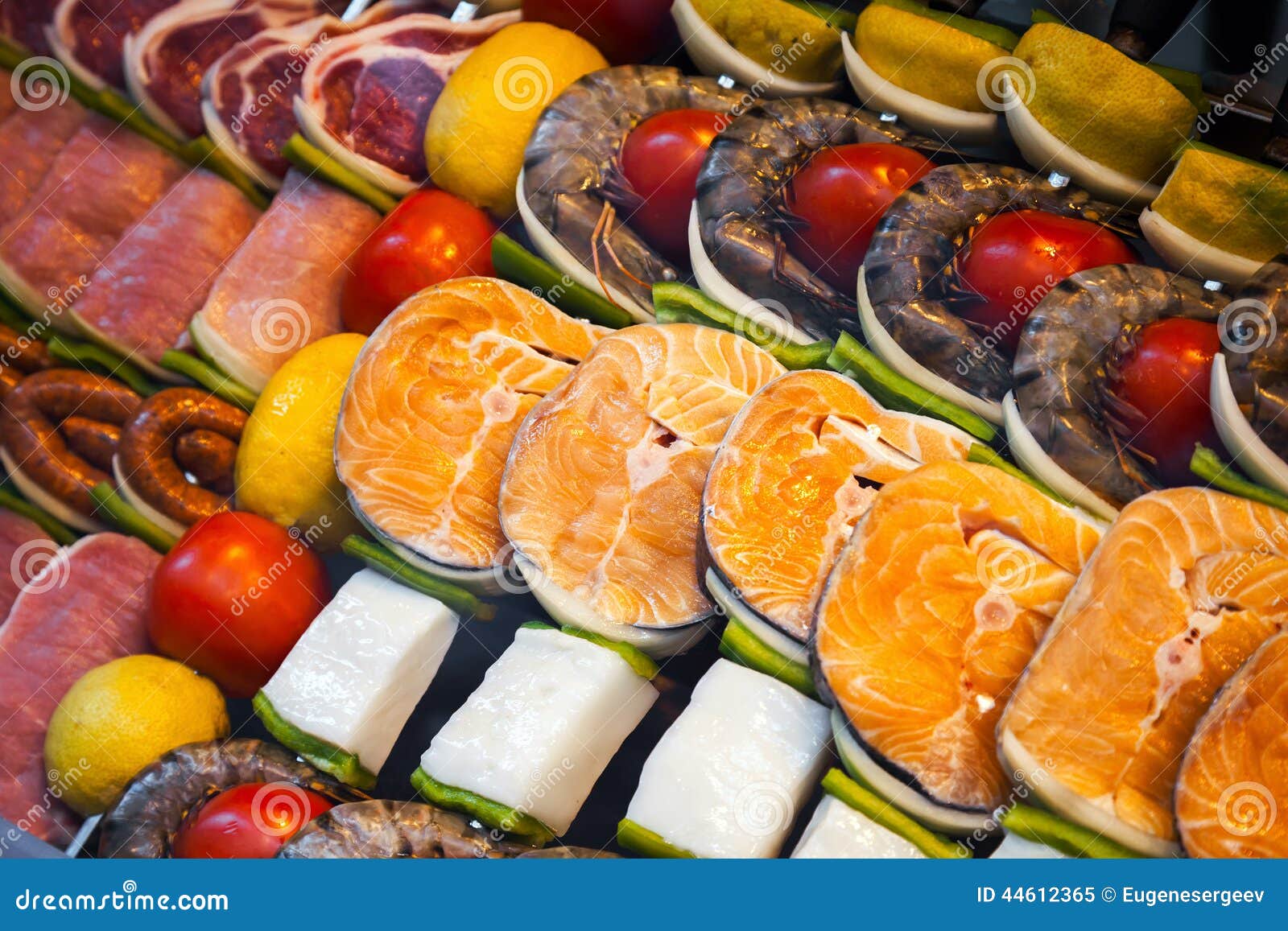 Assorted Meat Seafood and Fish Stock Image - Image of healthy ...
