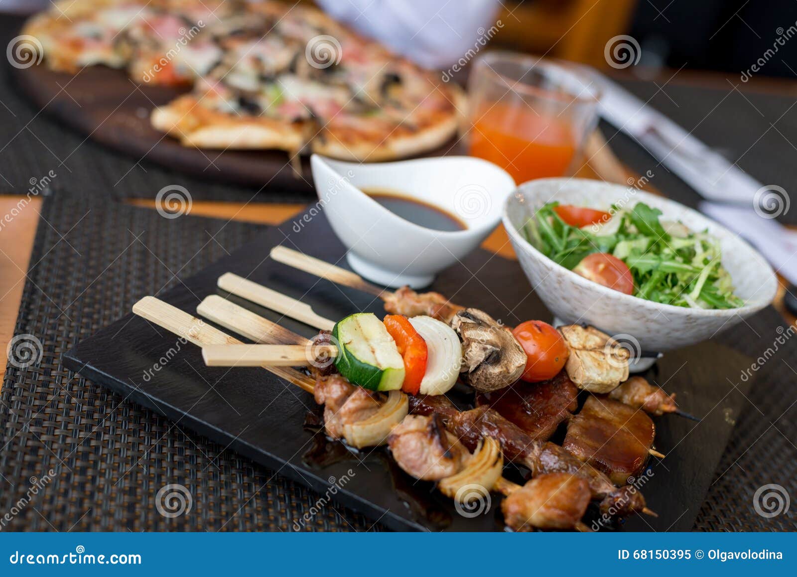 Assorted Meat on Skewers in Restaurant Stock Image - Image of meat ...