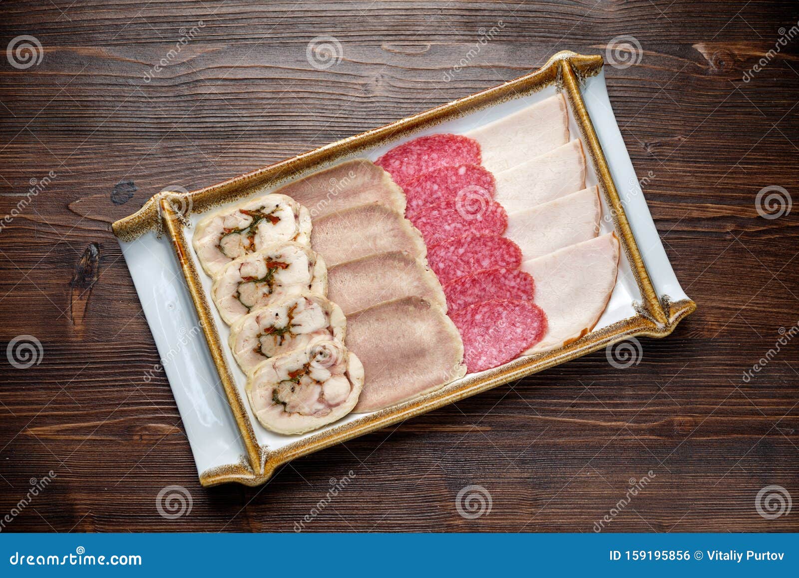 Assorted Meat Sliced. Restaurant Menu Stock Photo - Image of brown ...