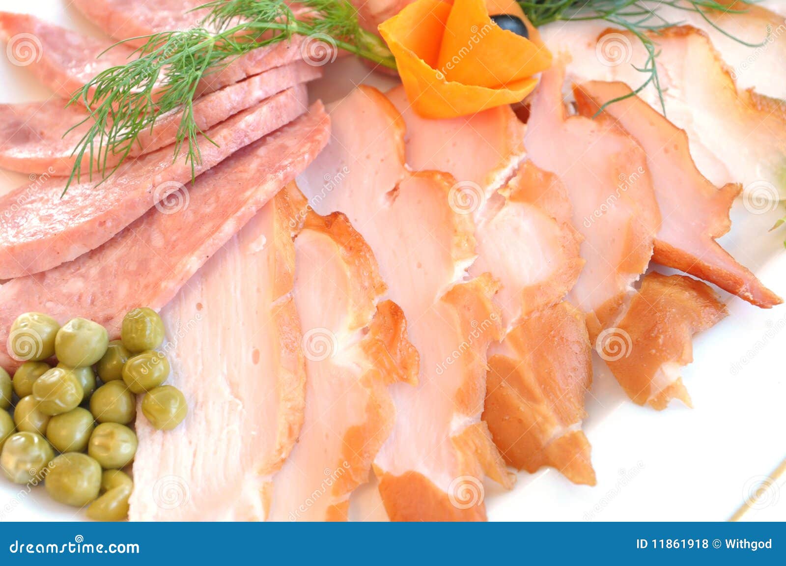 Assorted meat in slices stock photo. Image of carrot - 11861918
