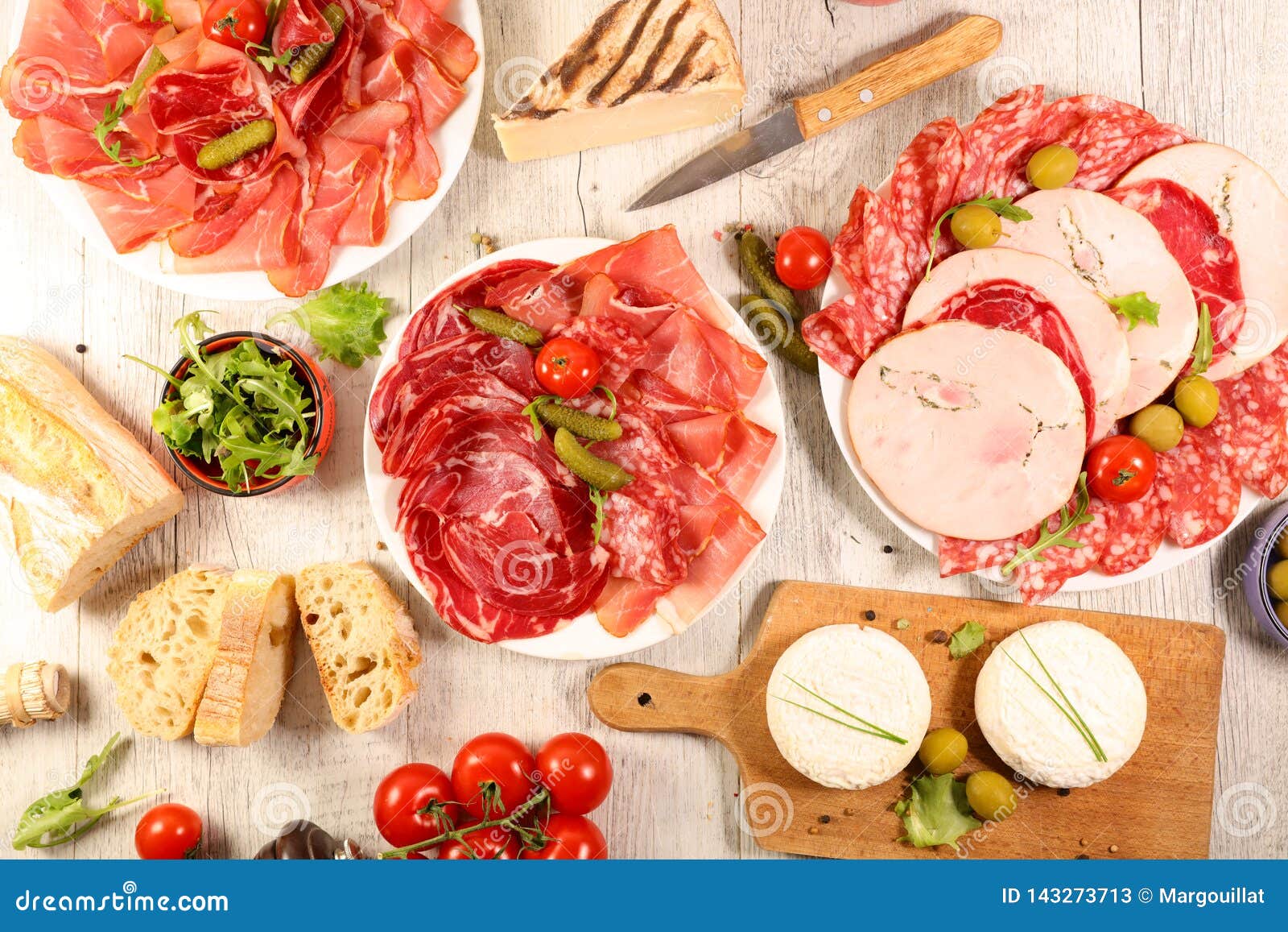 Assorted of meats stock image. Image of olive, food - 143273713
