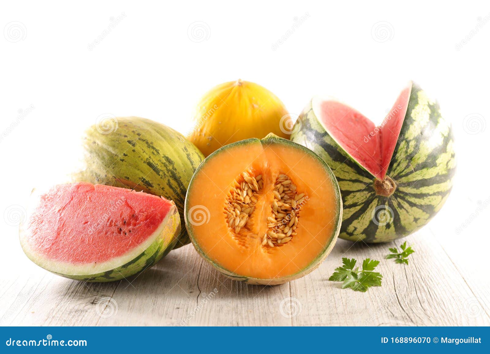 Melon and watermelon stock photo. Image of summer, melon - 168896070
