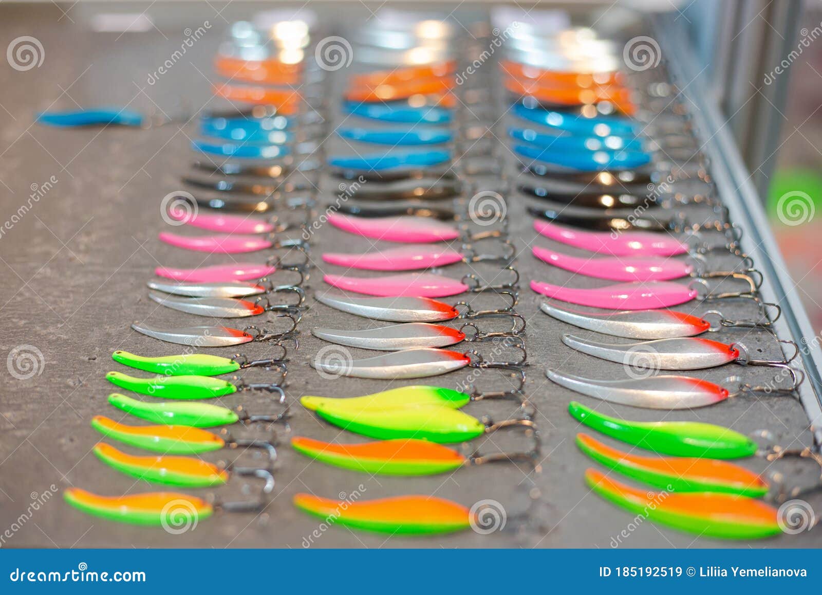 Assorted Metal Colorful Fishing Hooks Fish Imitation Stock Image ...