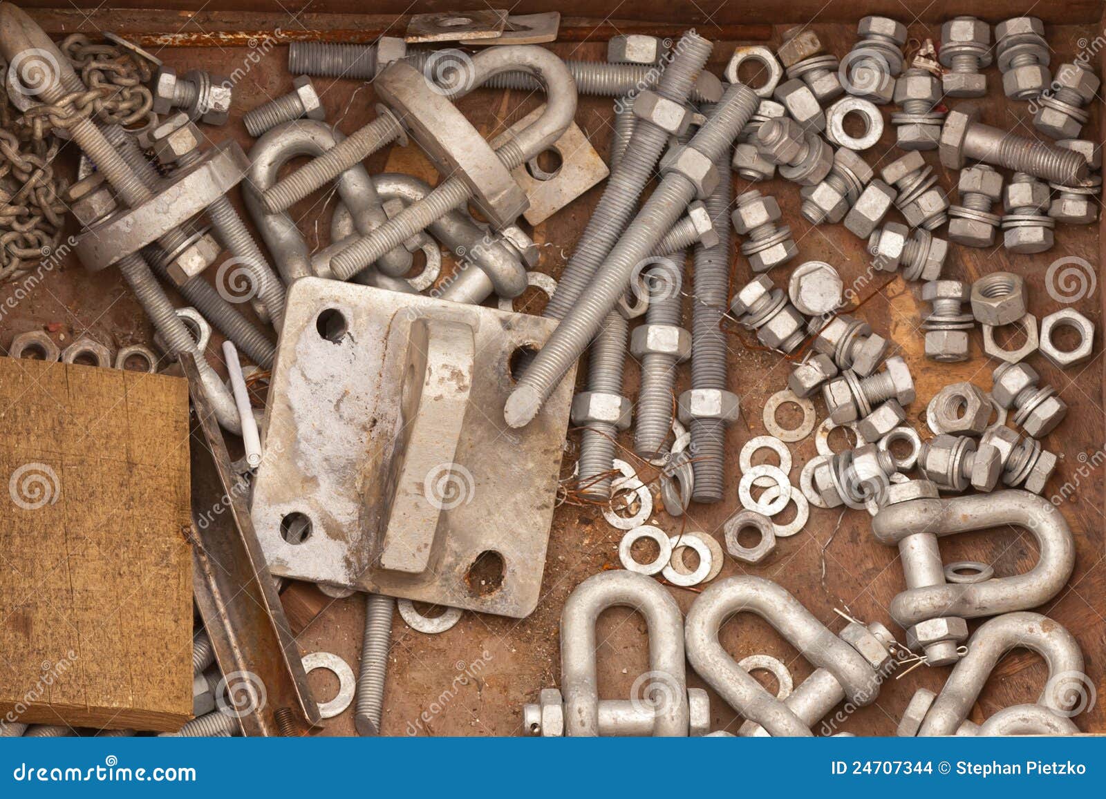 Assorted Metal Hardware for Maintenance Work Stock Photo - Image of ...