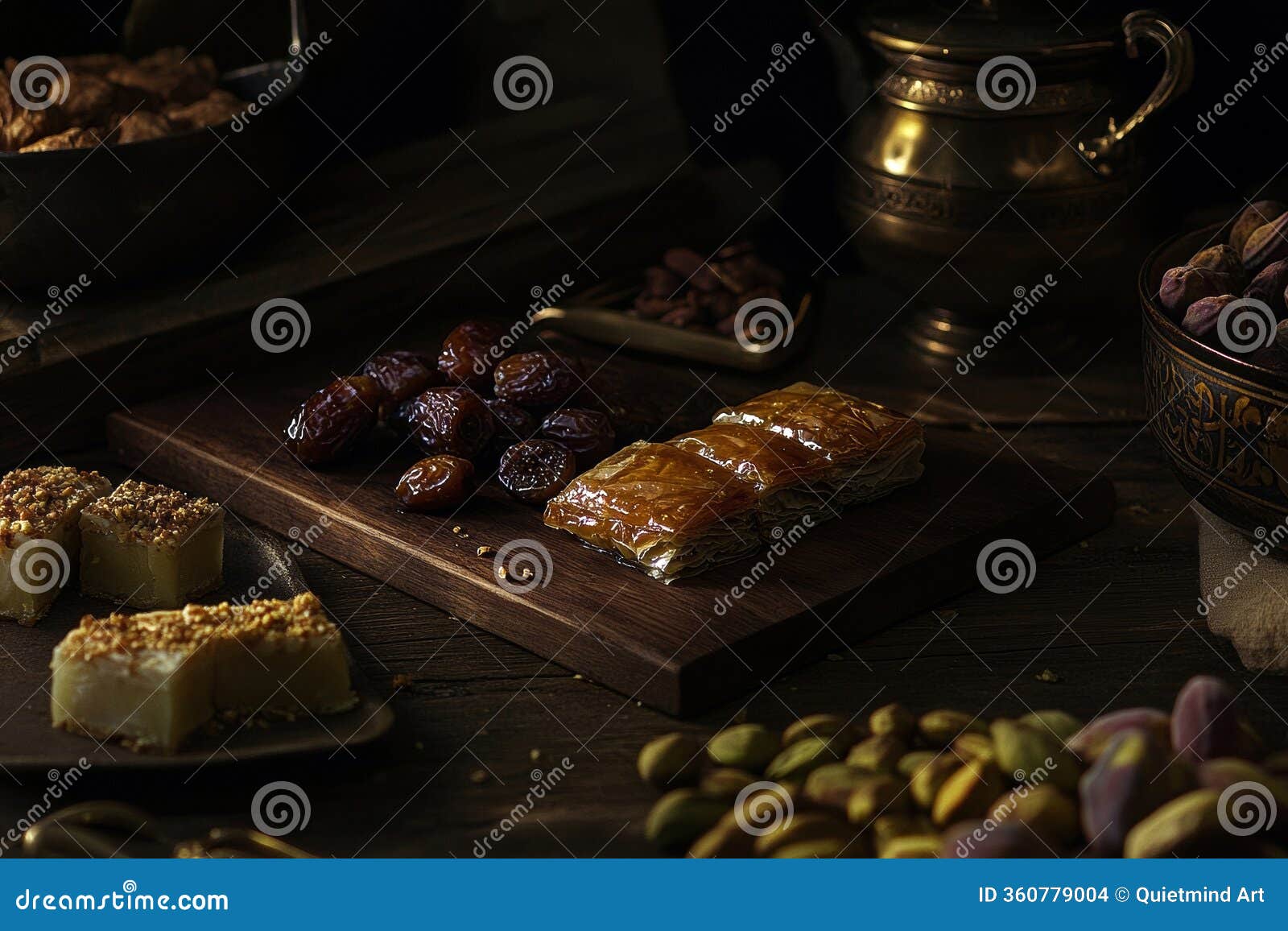 Assorted Middle Eastern Sweets with Pistachios, Dates, Baklava, and ...