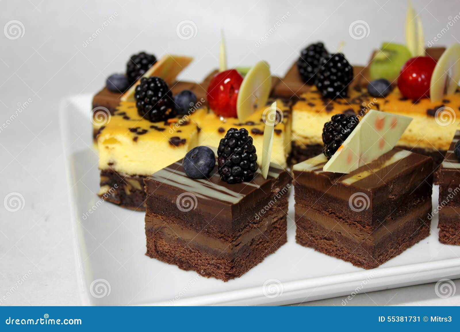 Assorted Mini Cake Delicious and Beautiful. Stock Image - Image of ...