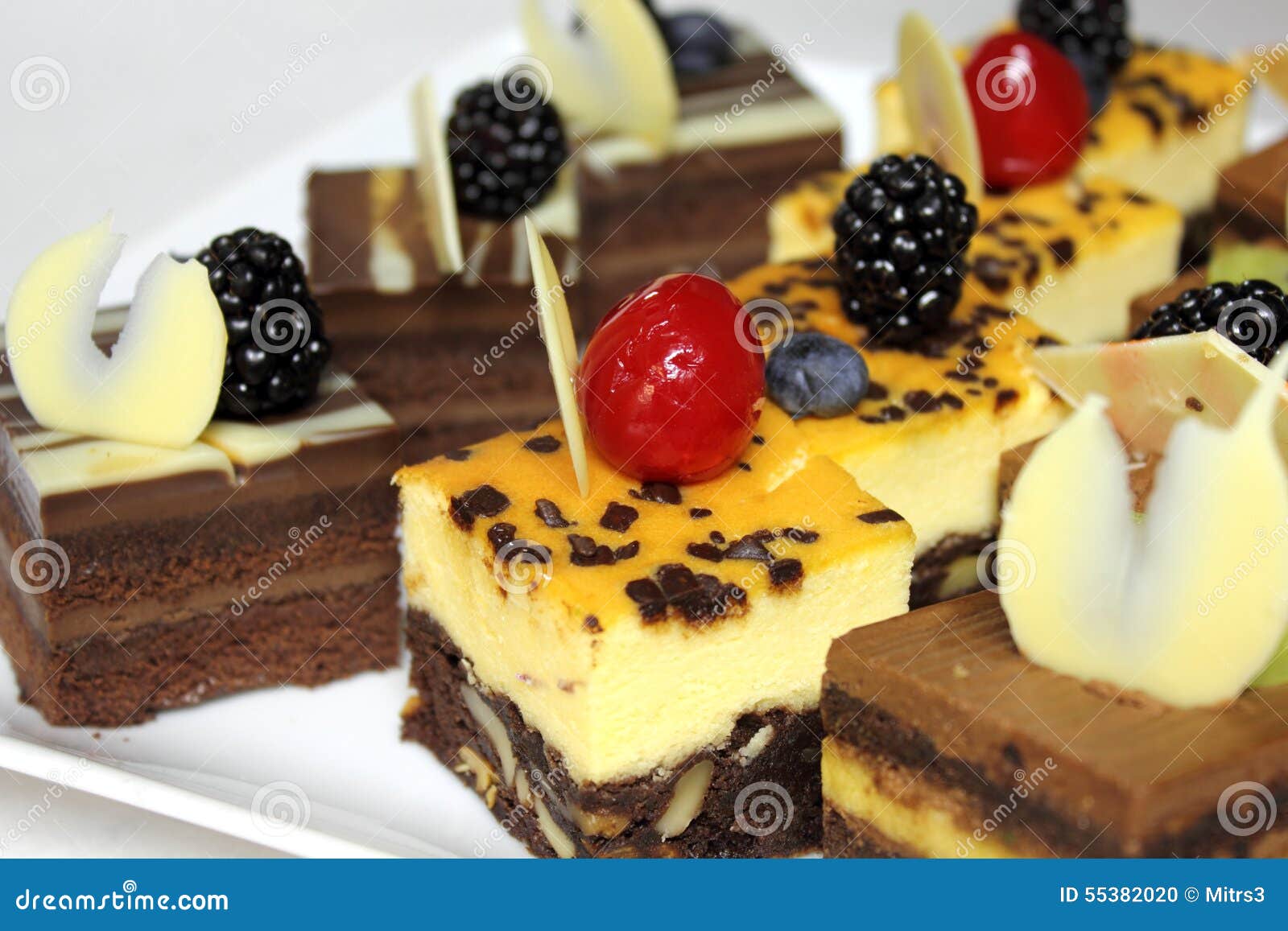 Assorted Mini Cake Delicious and Beautiful. Stock Photo - Image of ...