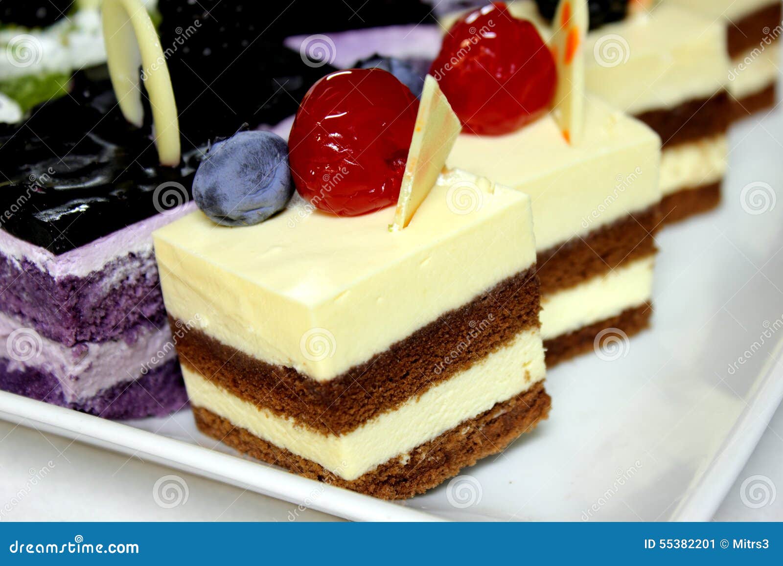 Assorted Mini Cake Delicious and Beautiful. Stock Image - Image of ...