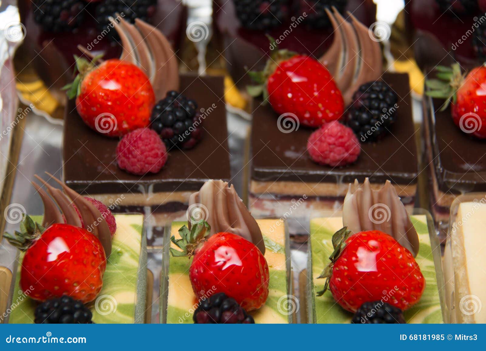 Assorted Mini Cake Delicious and Beautiful. Stock Image - Image of ...