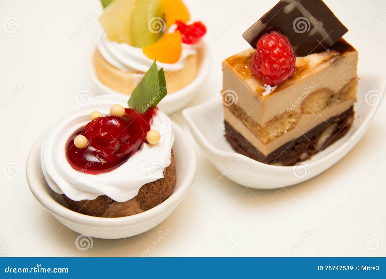 Assorted Mini Cake Delicious and Beautiful. Stock Image - Image of ...