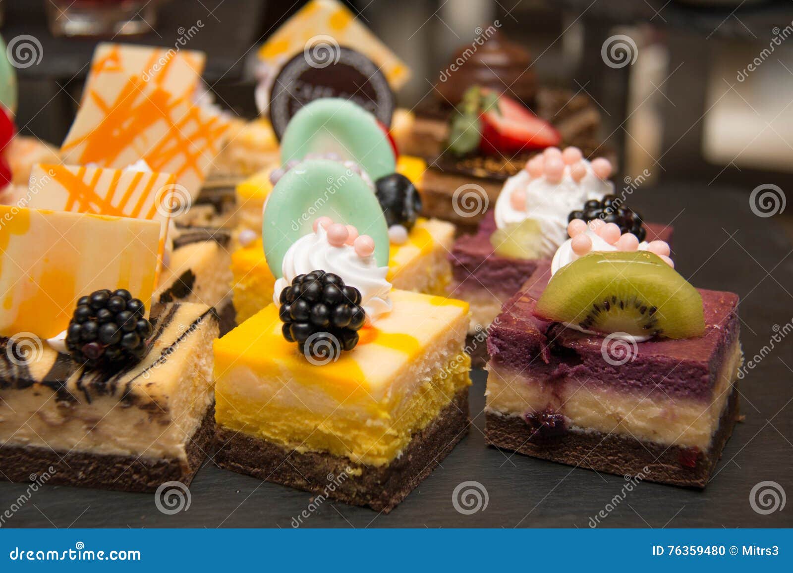 Assorted Mini Cake Delicious and Beautiful. Stock Photo - Image of ...
