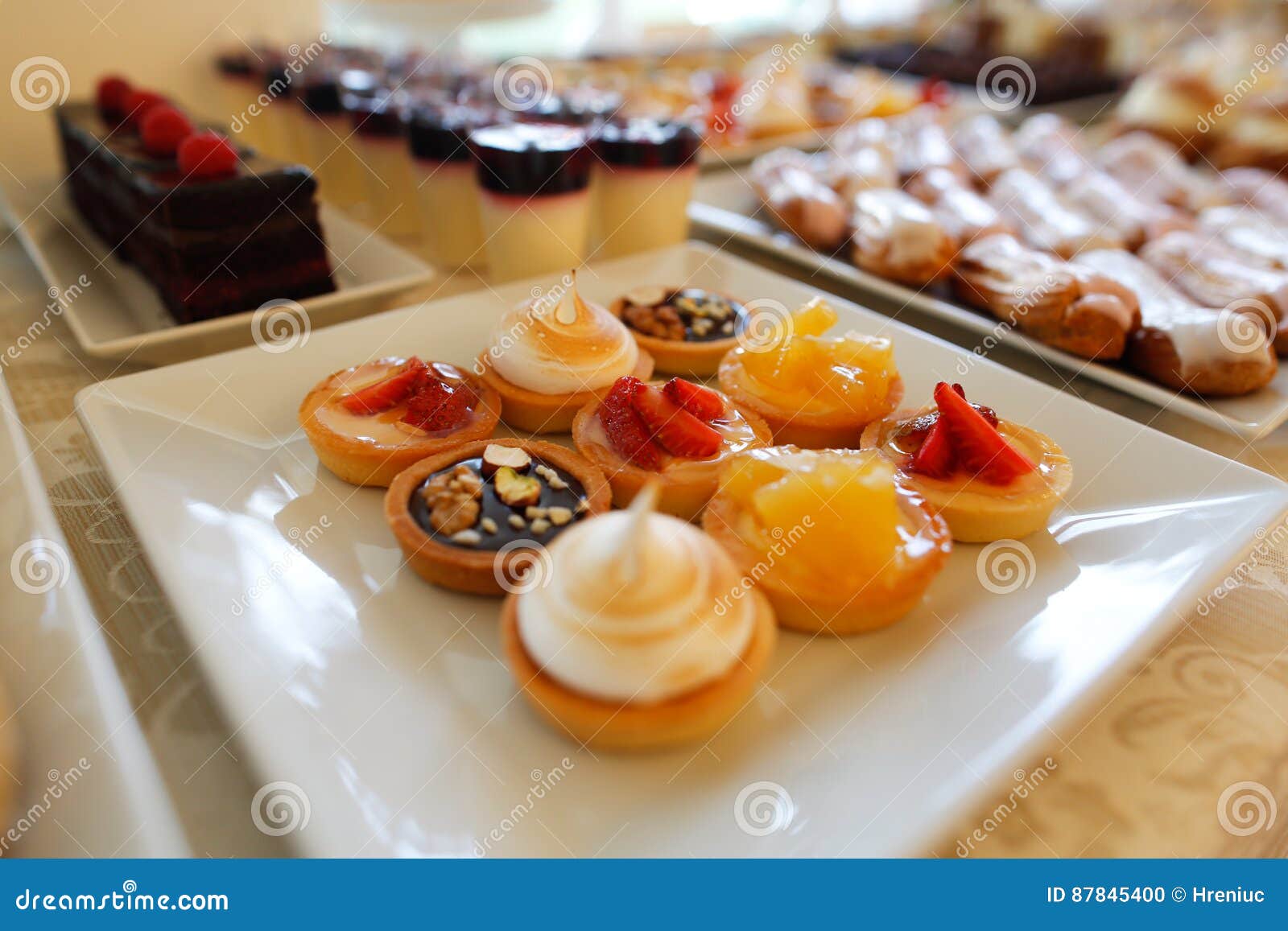 Assorted Mini Cakes on a Plate Stock Photo - Image of party, catering ...
