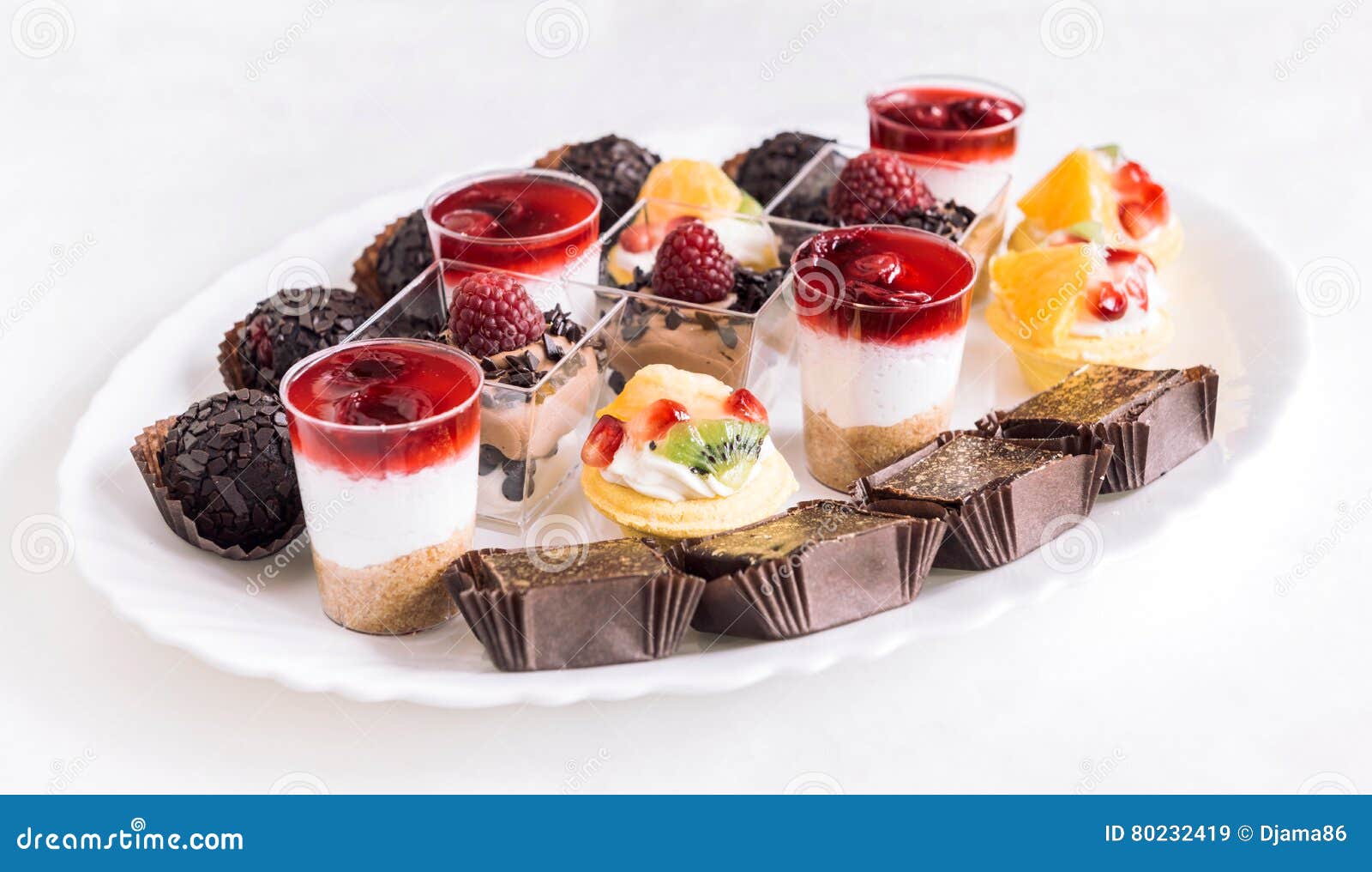 Assorted of Mini Cakes Served Stock Image - Image of mini, label: 80232419