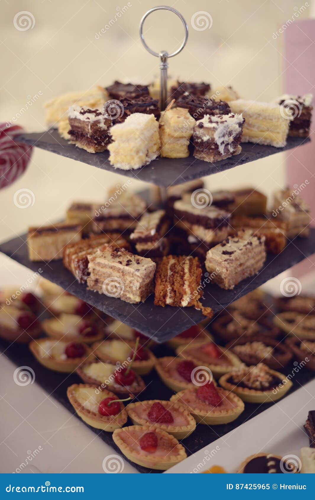 Assorted mini cakes stock image. Image of flavour, glowing - 87425965