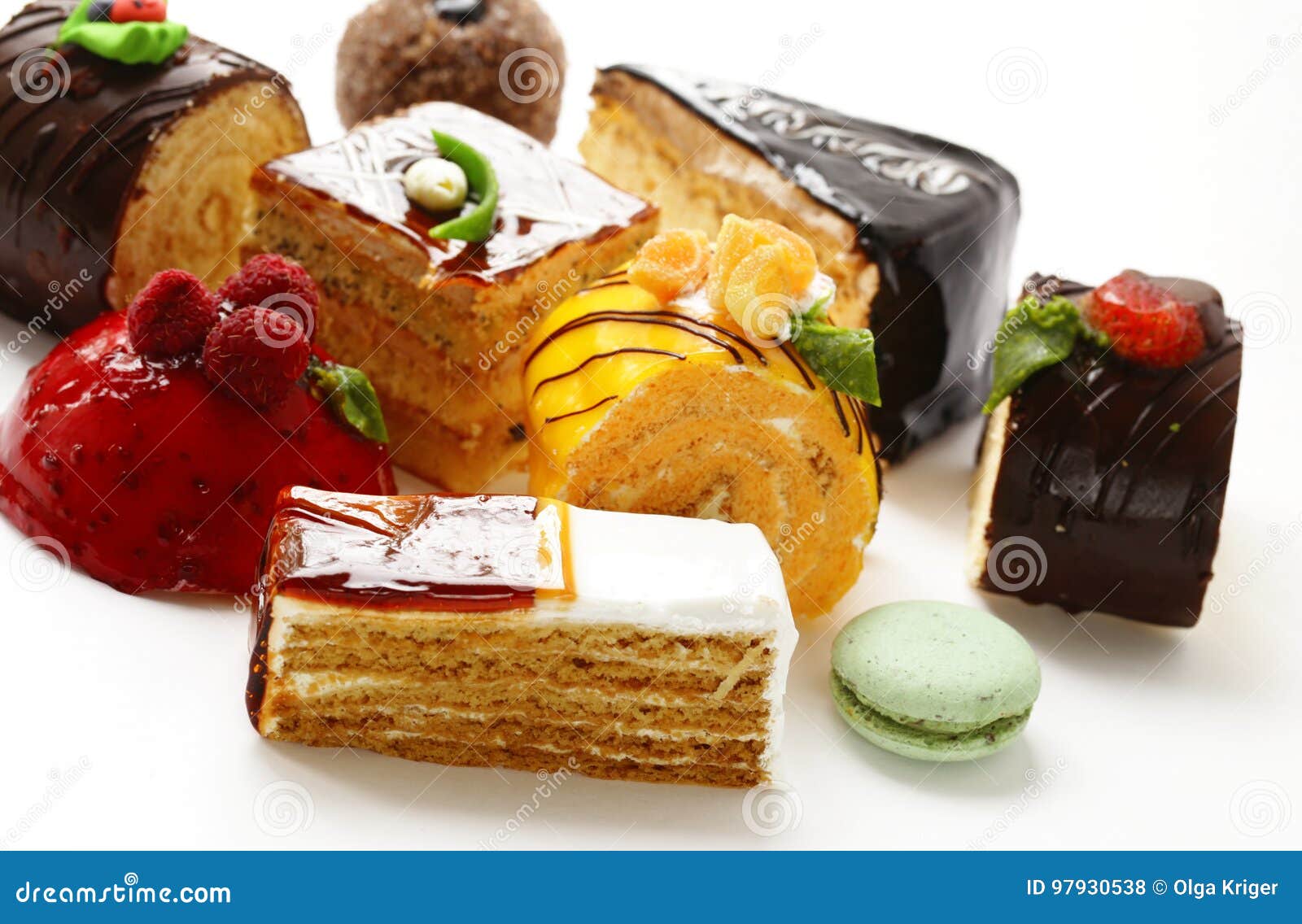 Assorted Mini Cakes Sweet Dessert Stock Photo - Image of plate ...