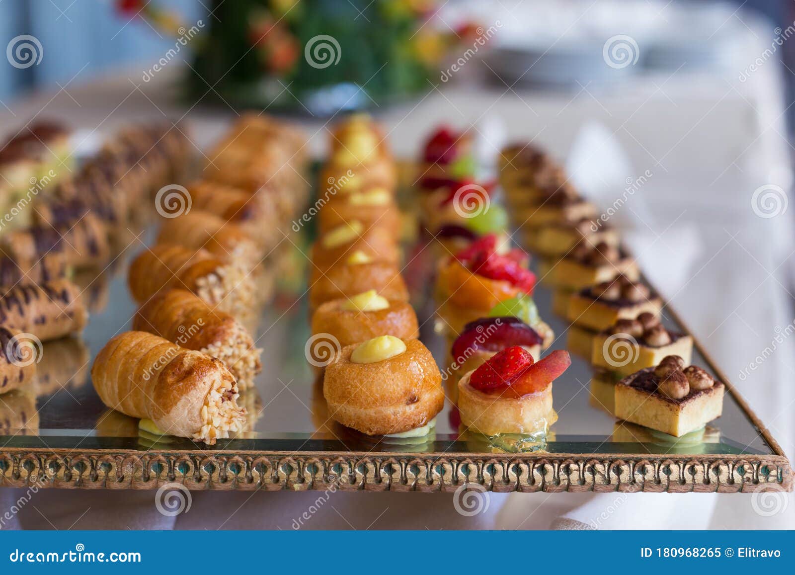 Assorted Mini Dessert on Platter Stock Image - Image of fruits, final ...