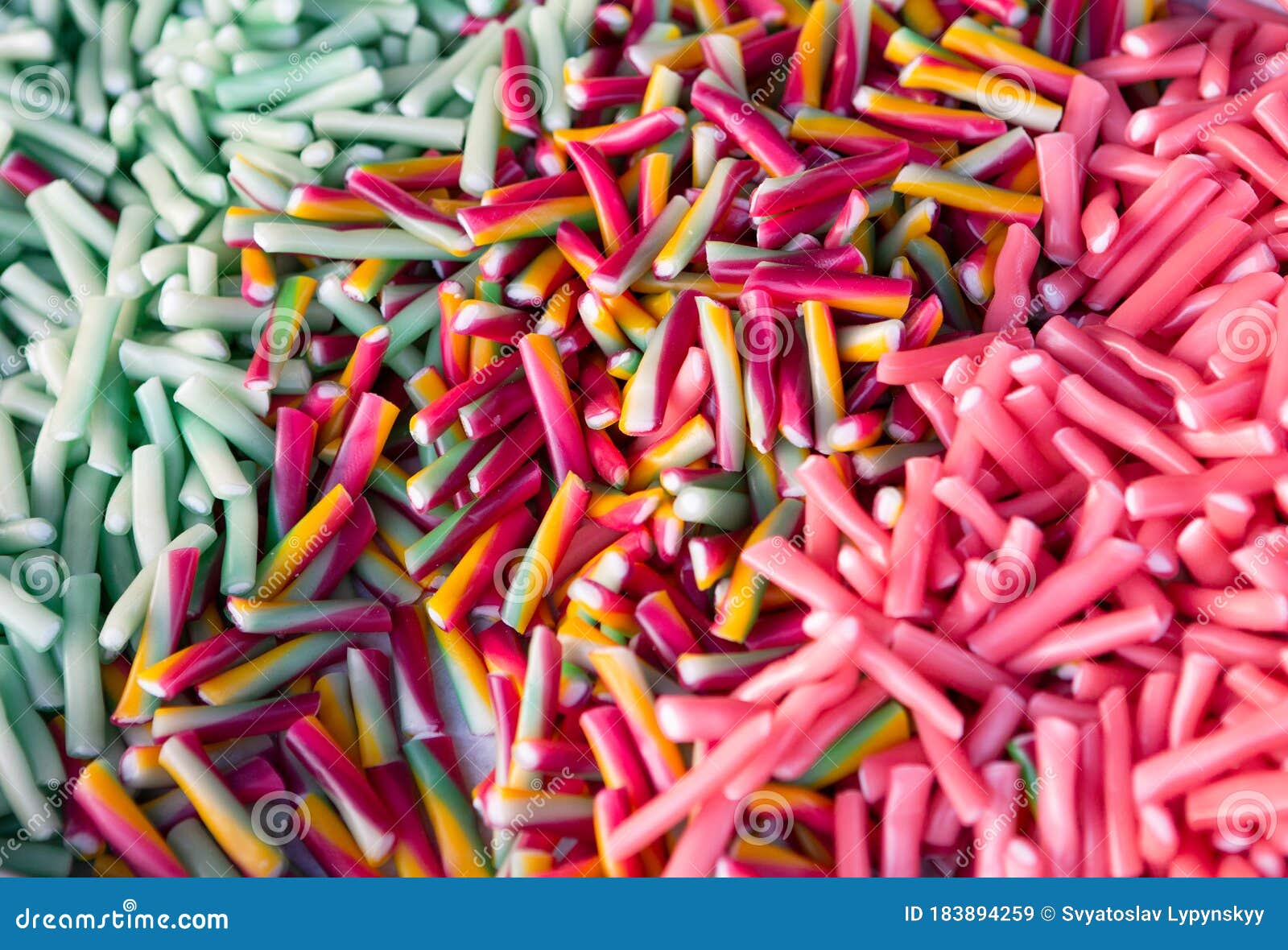 Assorted Mix of Chewing Sweets. Multicolored Abstract Background ...