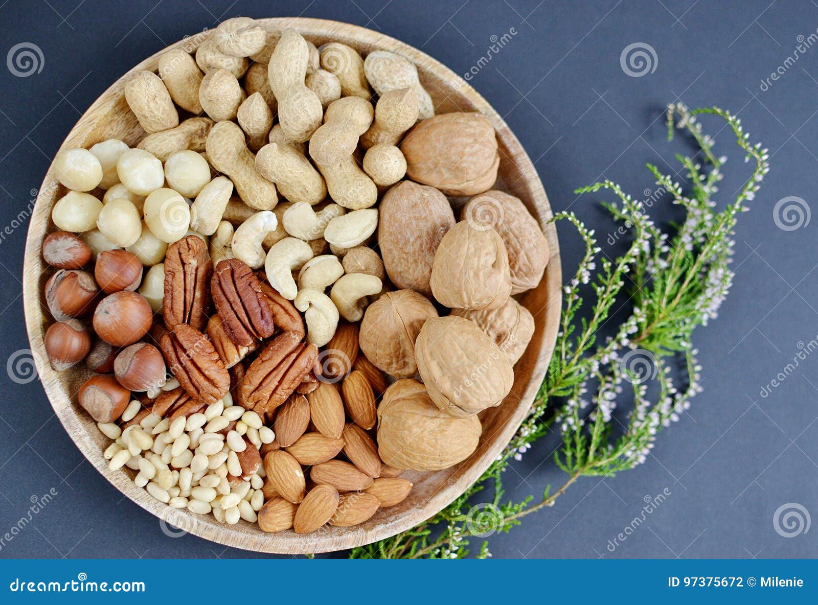 Assorted Mixed Nuts Black Background Healthy Concept Stock Photo ...