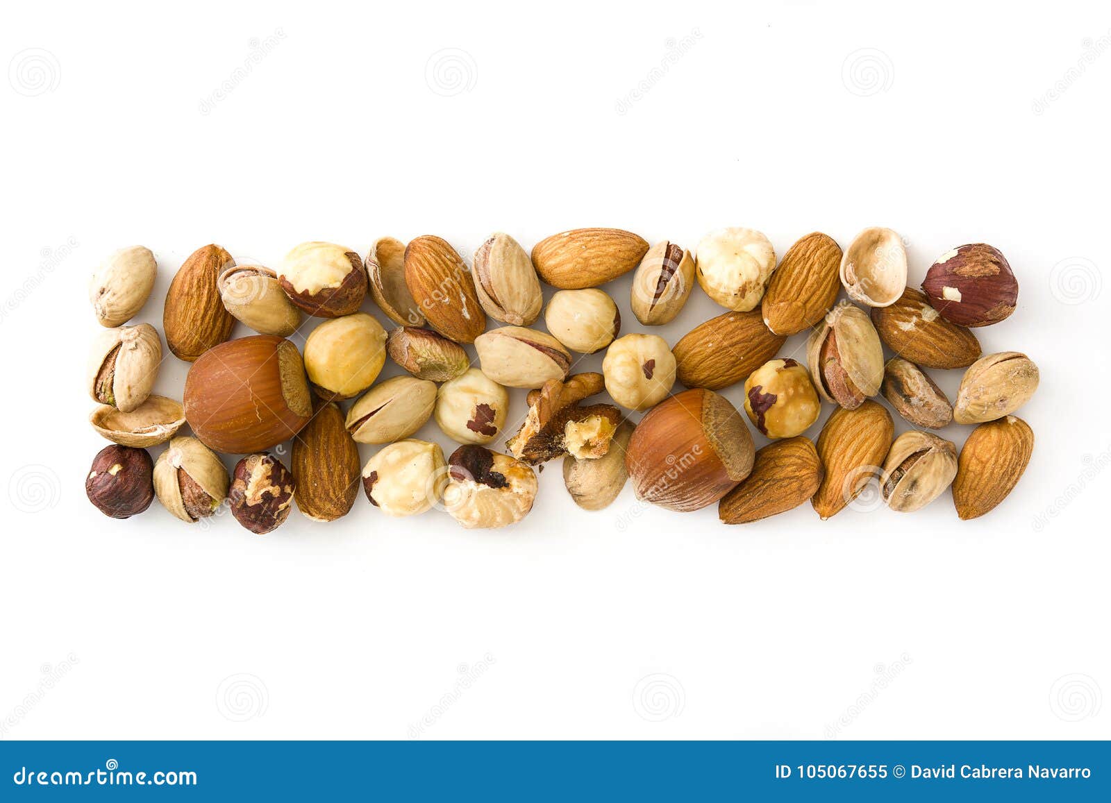 Assorted Mixed Nuts Pattern Isolated. Top View Stock Image - Image of ...