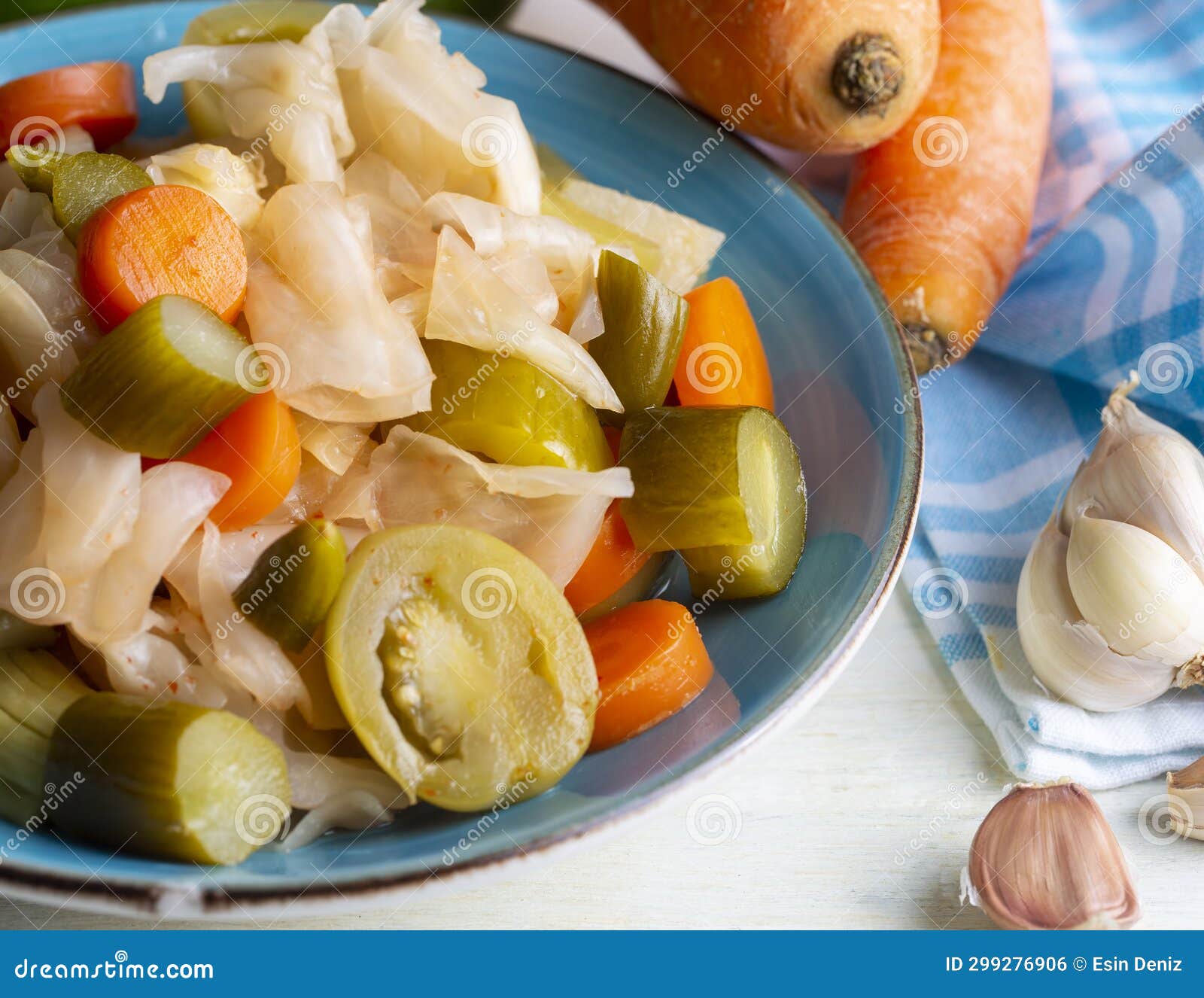 Assorted Mixed Pickled Vegetables in Bowl - Plate, Turkish Name Tursu ...