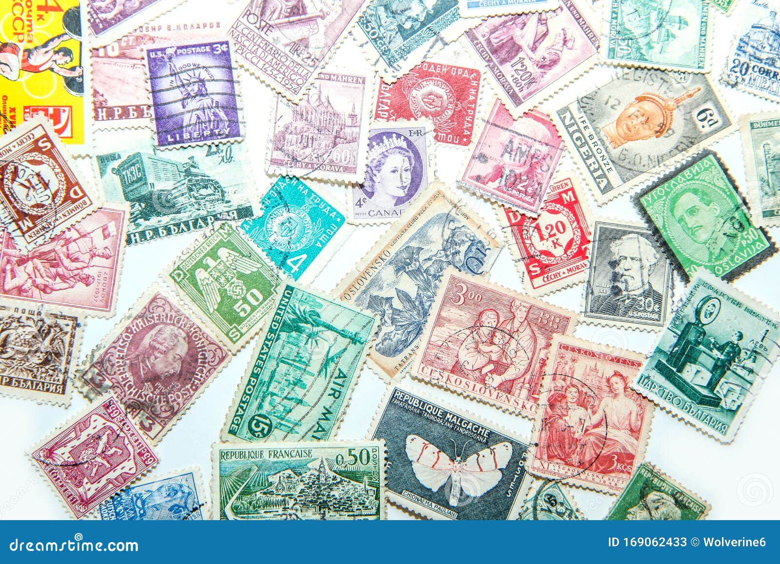 An Assorted Mixture of the Old European and World Stamps Editorial ...